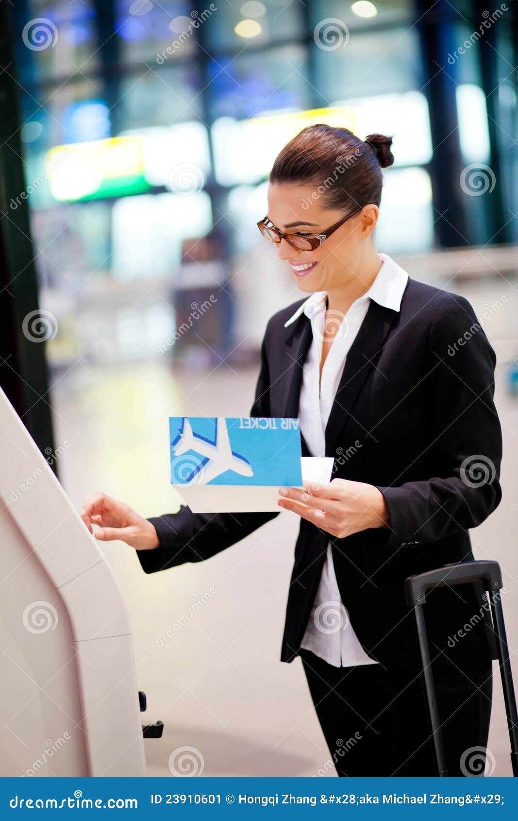 Businesswoman check in stock image. Image of handsome - 23910601