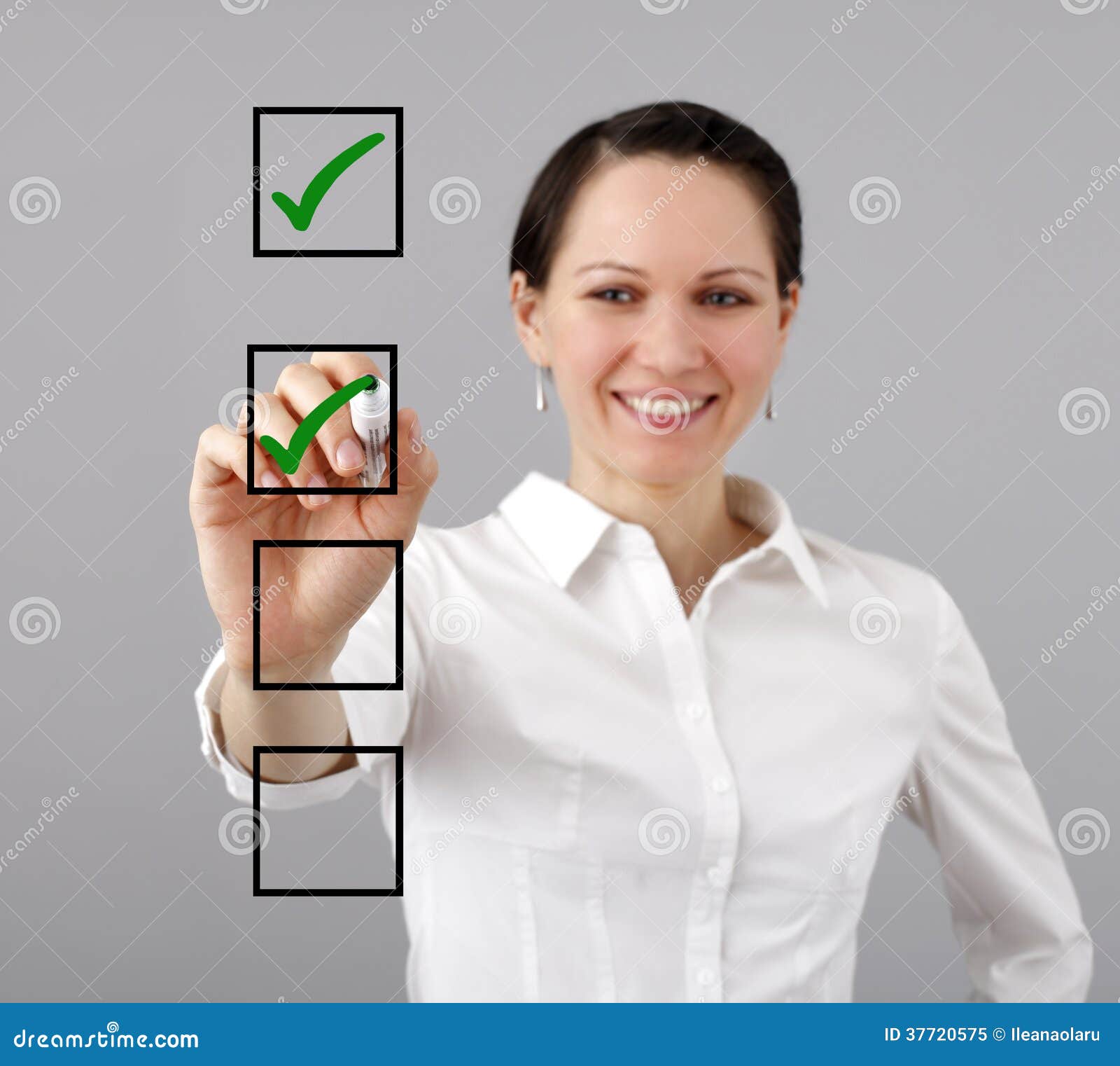 Businesswoman and Check List Stock Image - Image of board, list: 37720575