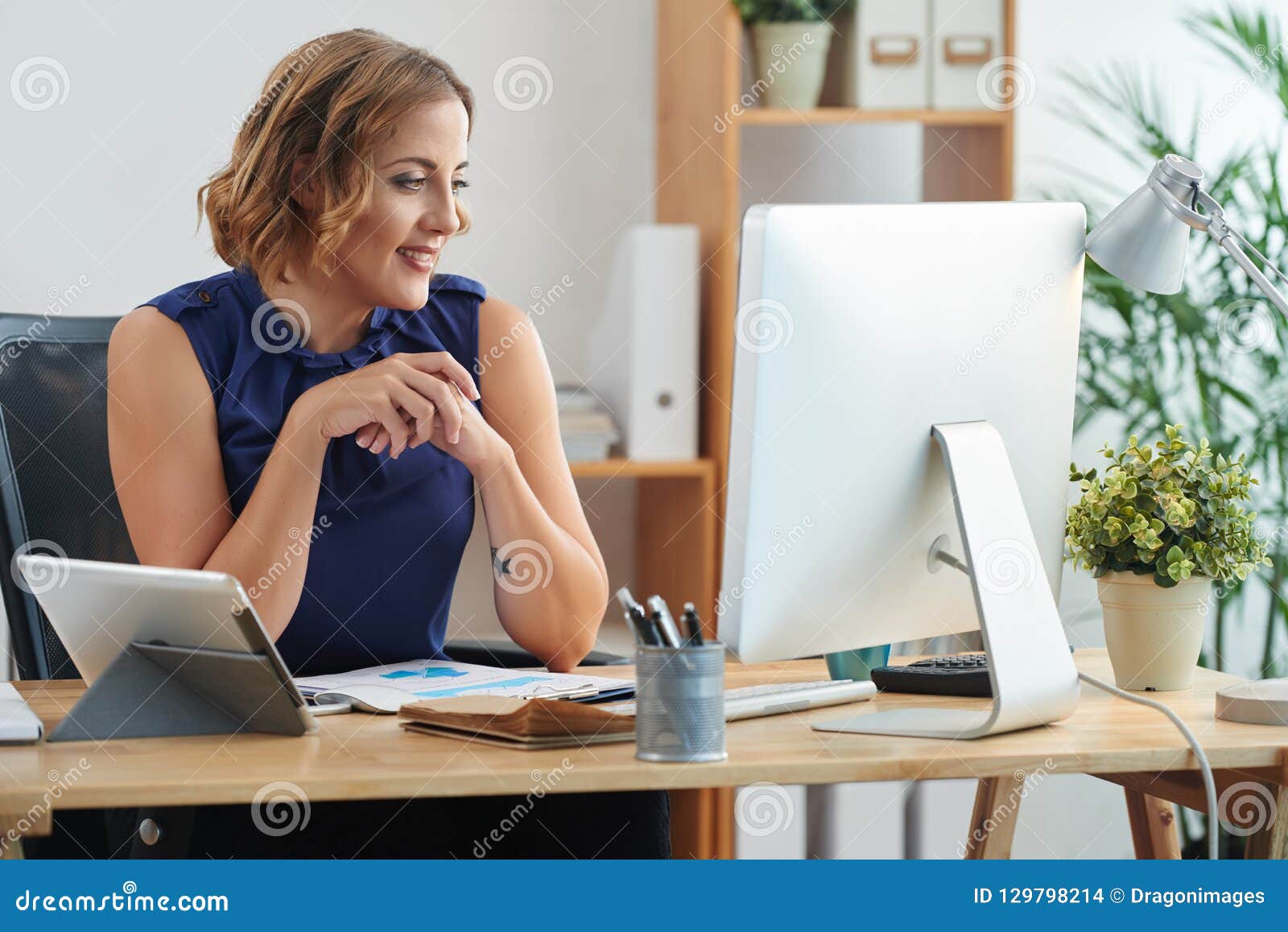 Businesswoman Checking E-mails Stock Photo - Image of professional ...