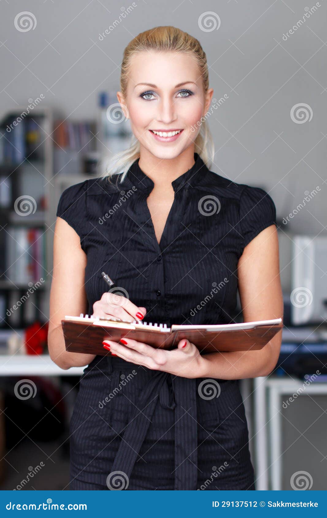 Businesswoman with Checklist Stock Photo - Image of female, survey ...