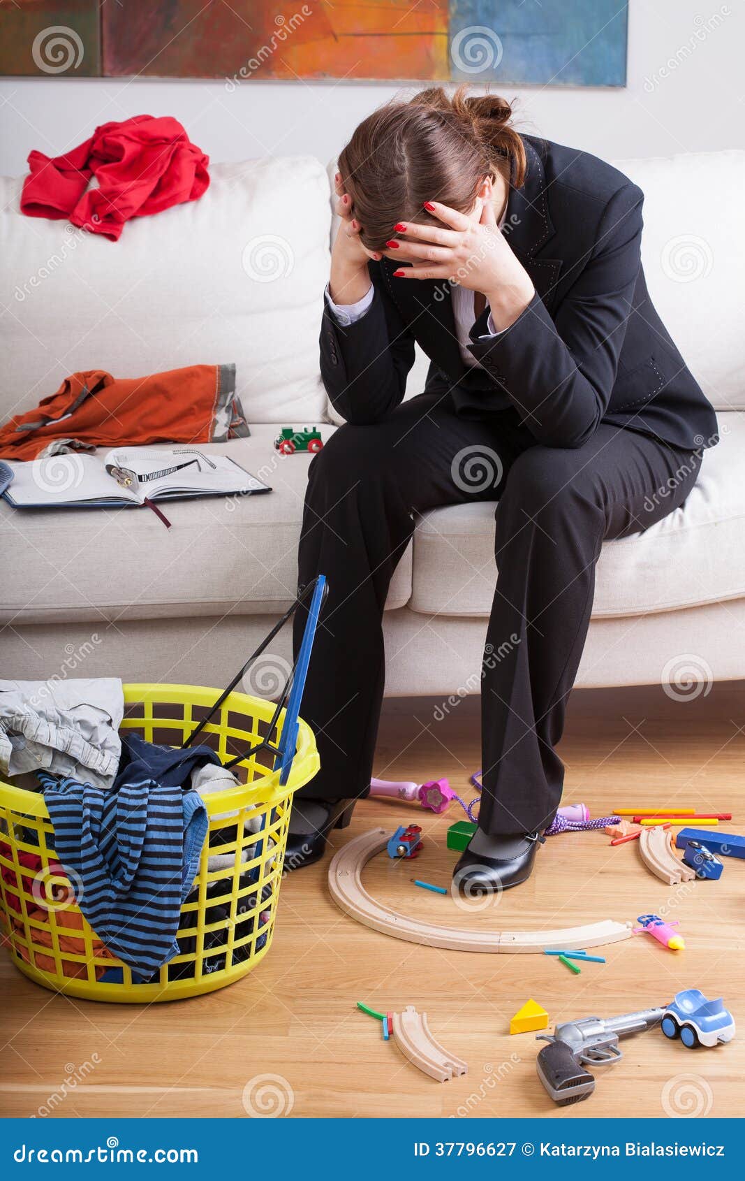 Businesswoman and Children S Mess Stock Image - Image of living, smart ...