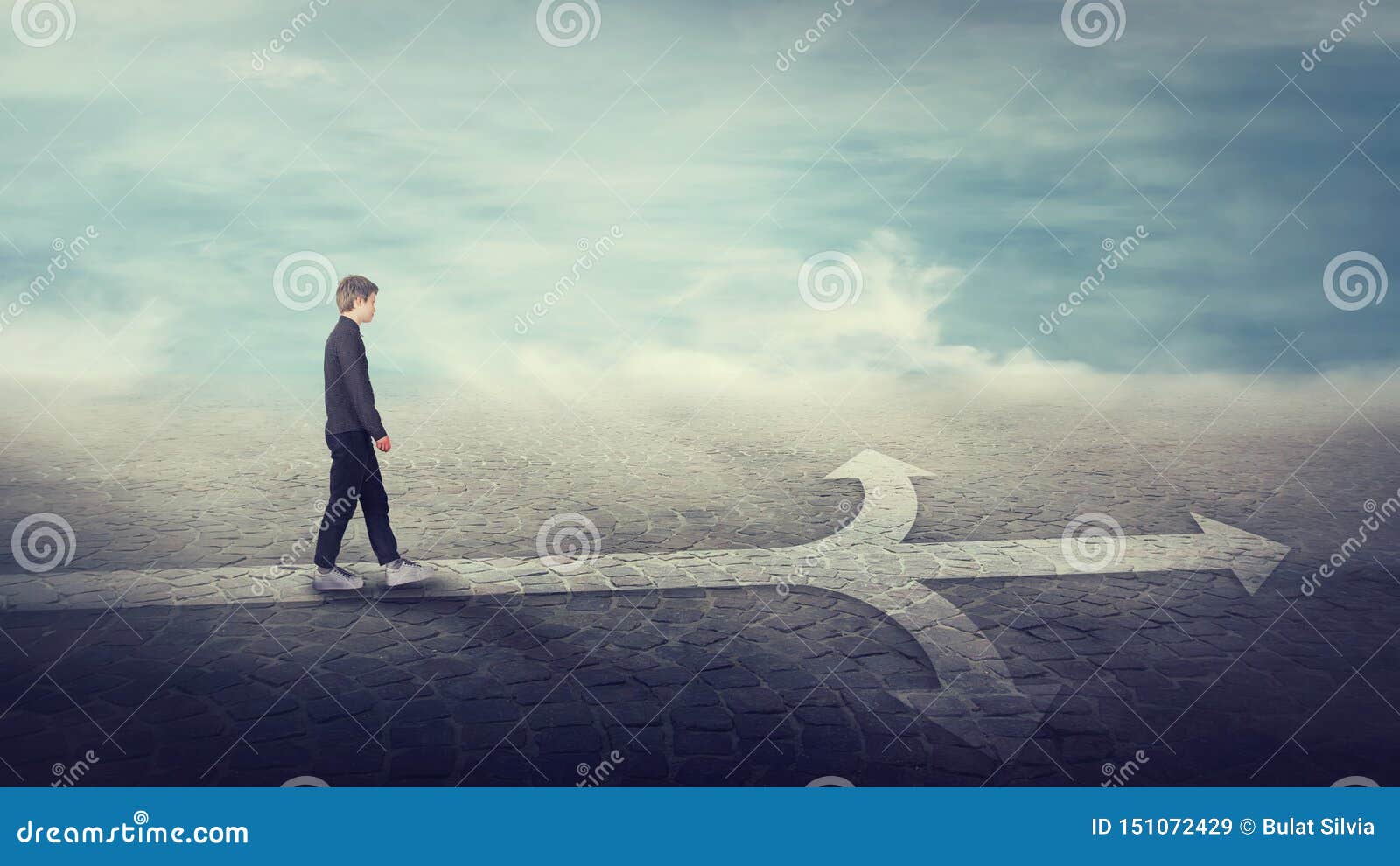 Businesswoman Choosing the Correct Pathway between Left, Right and ... Businesswoman Choosing the Correct Pathway between Left, Right and ...