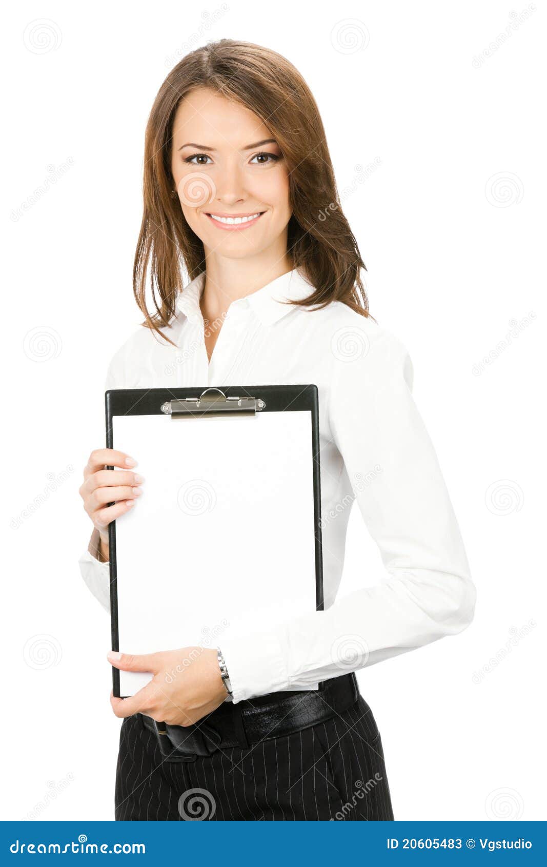 Businesswoman with Clipboard Stock Image - Image of portrait, learn ...