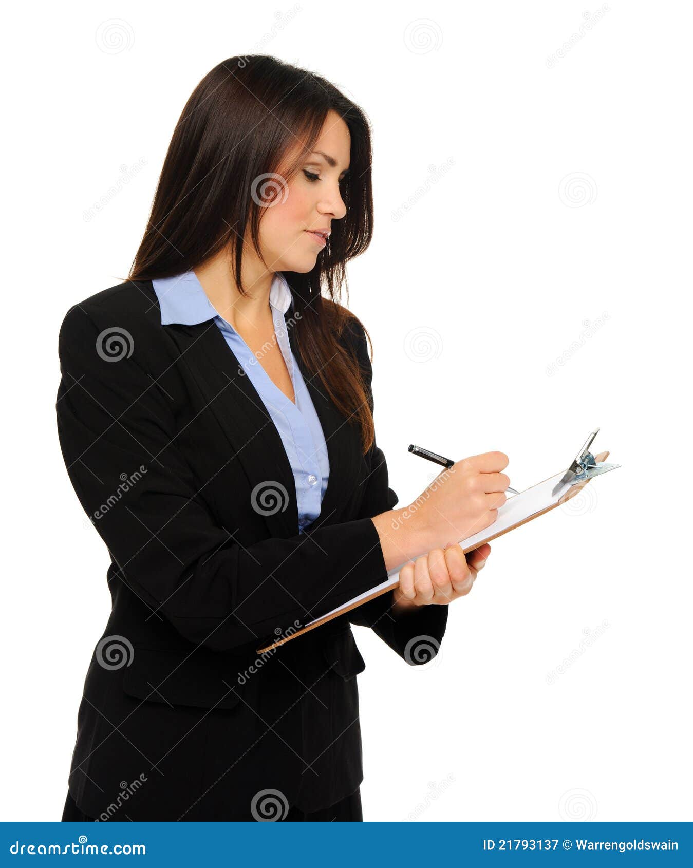 Businesswoman with Clipboard Stock Image - Image of formal, attractive ...