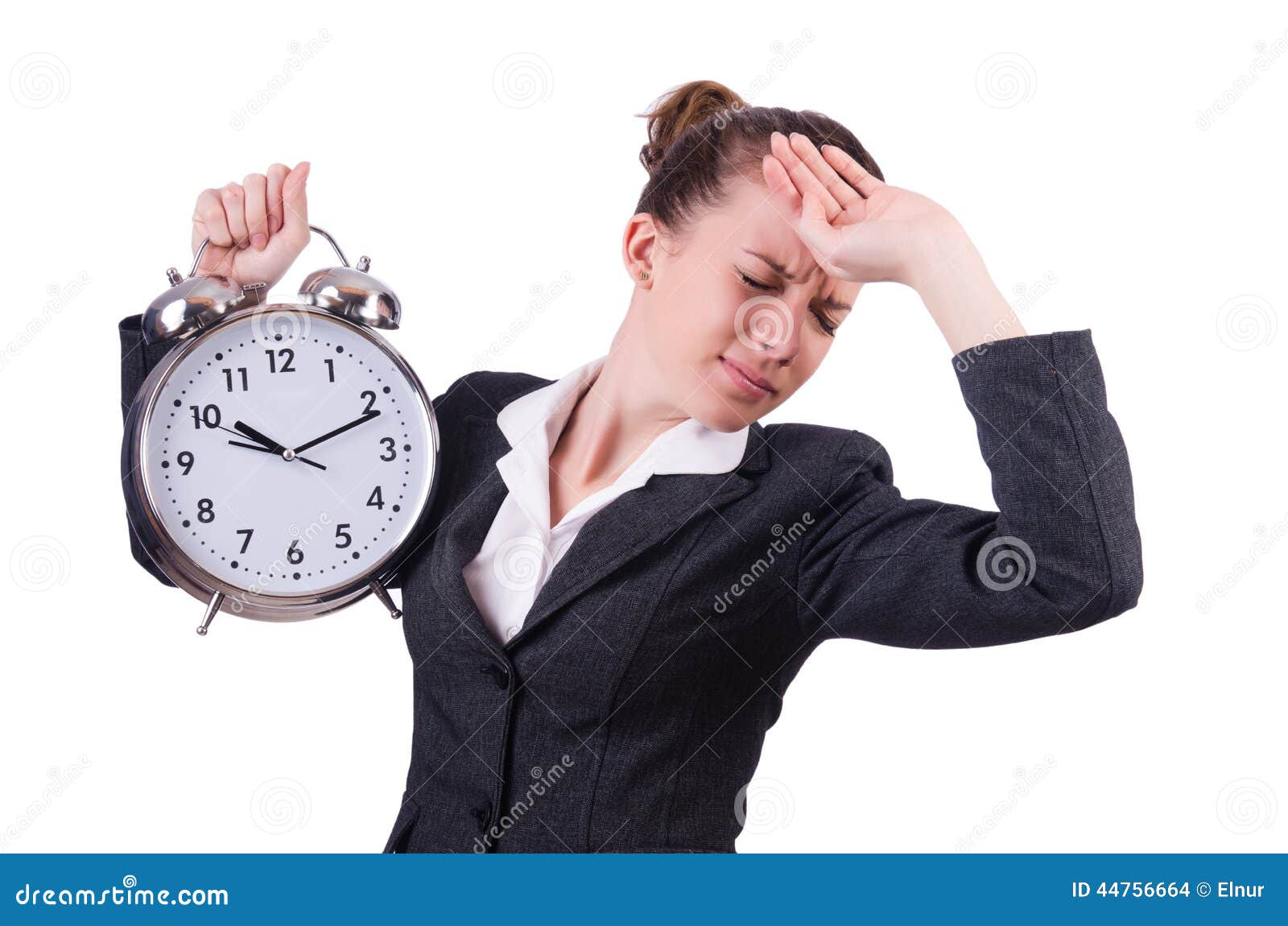 Businesswoman with Clock Missing Stock Photo - Image of humour ...