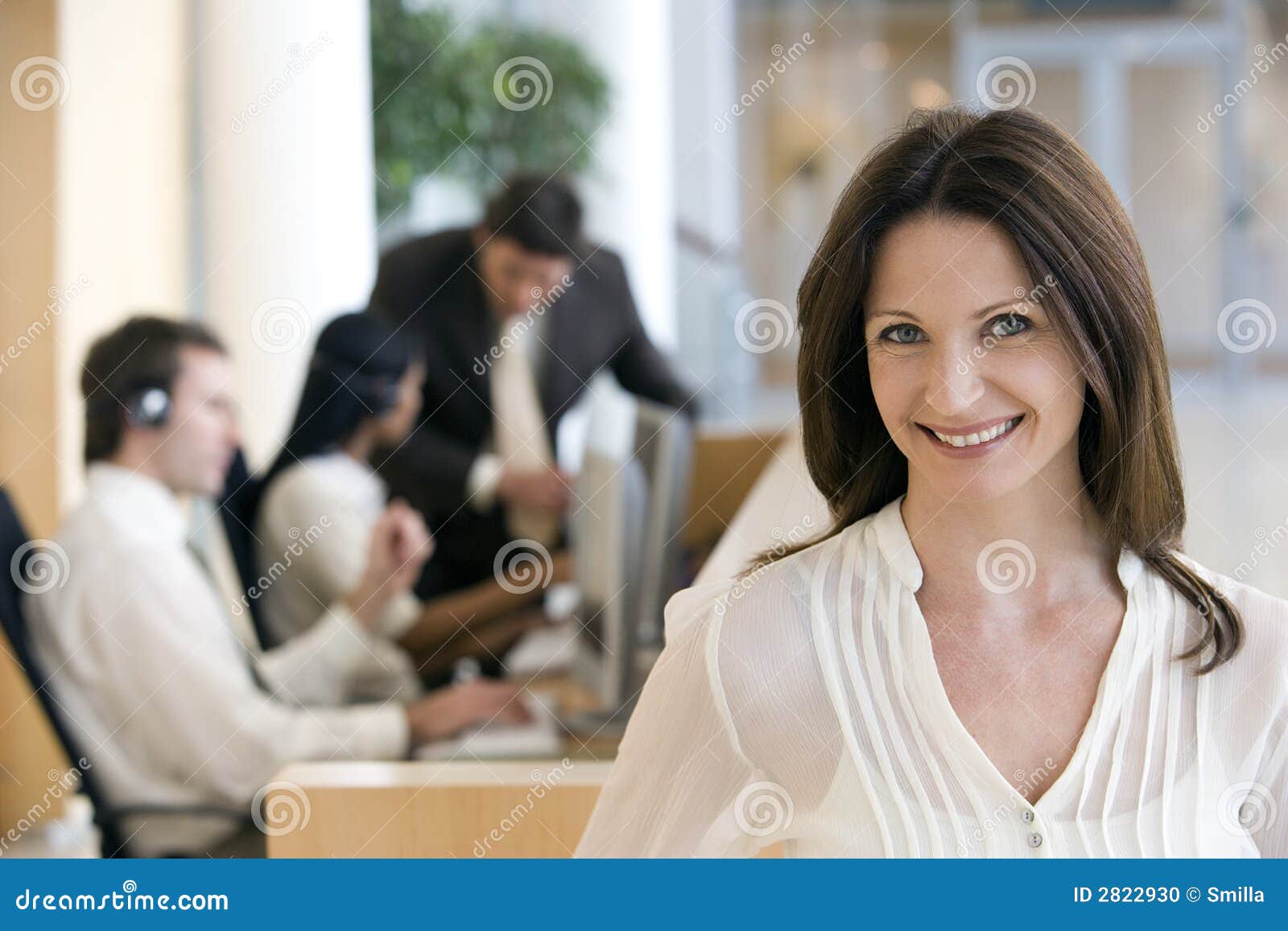 Businesswoman with Colleagues Stock Photo - Image of attitude, cheerful ...