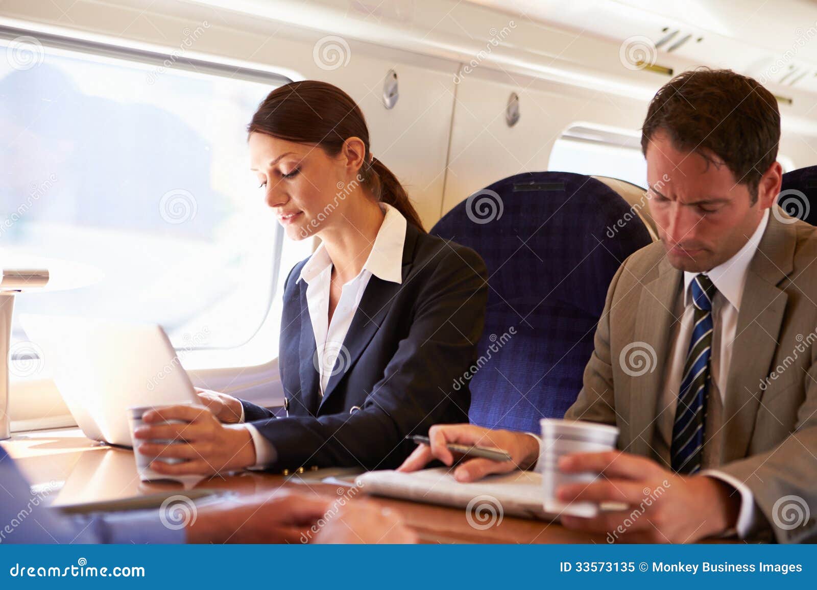 Businesswoman Commuting To Work on Train Stock Image - Image of crowded ...