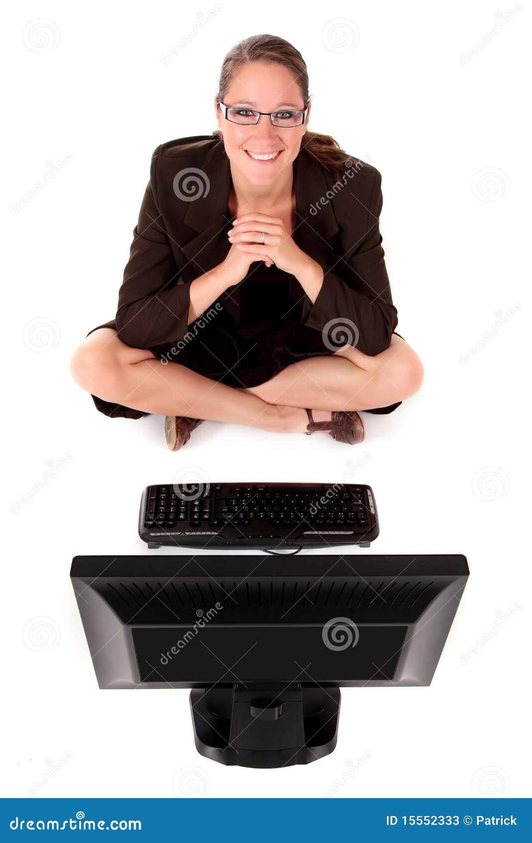 Businesswoman computer stock image. Image of desktop - 15552333