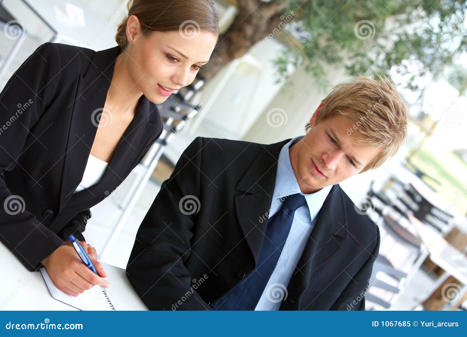 Businesswoman Consulting a Partner Stock Image - Image of meeting ...