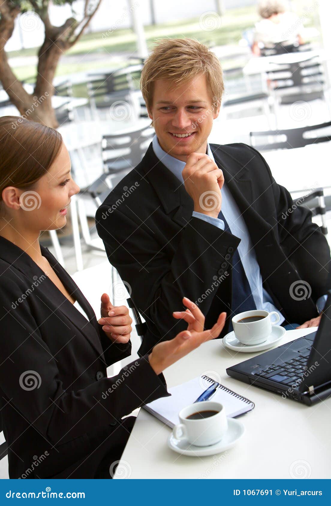 Businesswoman Consulting a Partner Stock Image - Image of happy ...