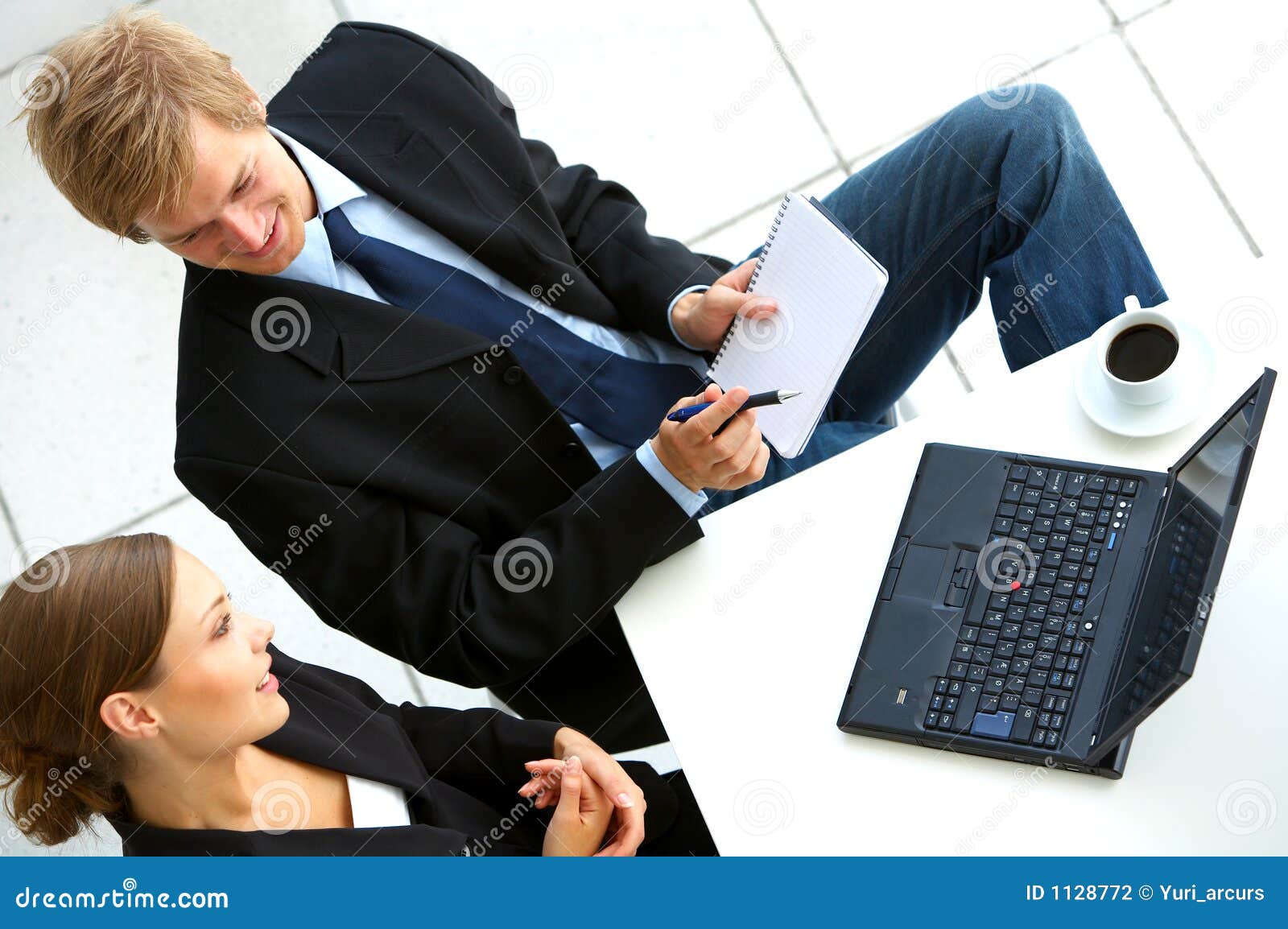 Businesswoman Consulting a Partner Stock Photo - Image of corporate ...