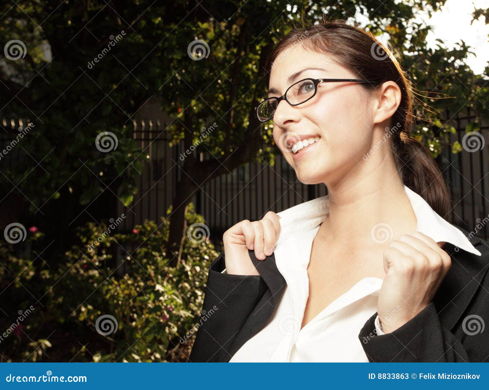 Businesswoman cooling off stock image. Image of green - 8833863