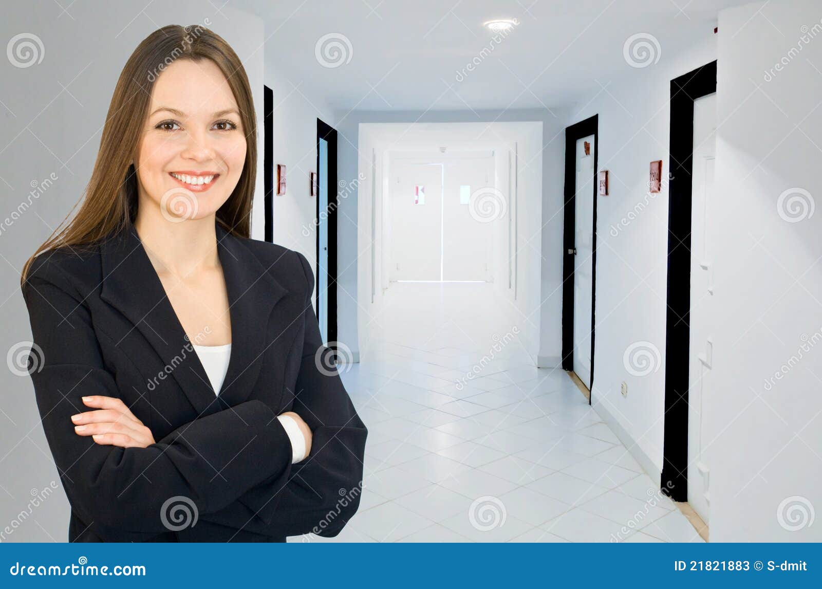 Businesswoman in a Corridor Stock Image - Image of businesswoman ...