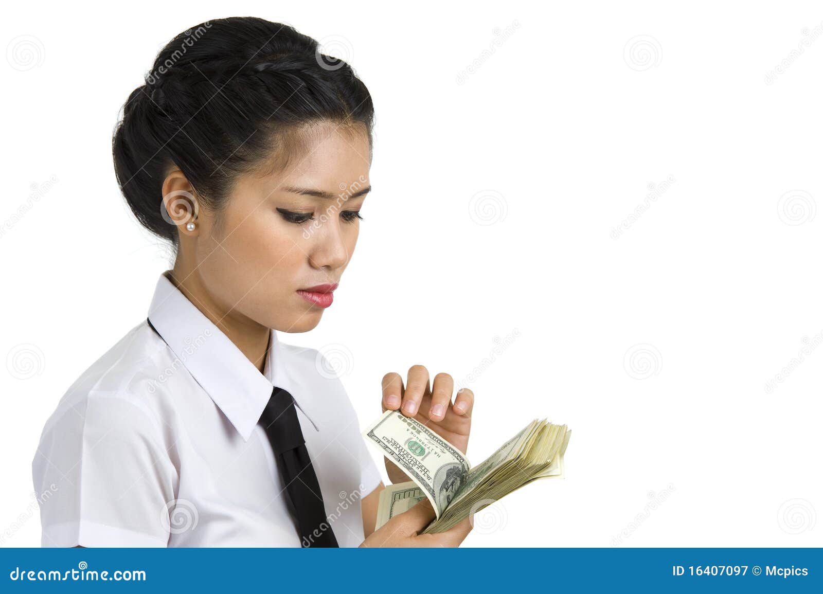 Businesswoman Counting Money Stock Image - Image of count, girl: 16407097