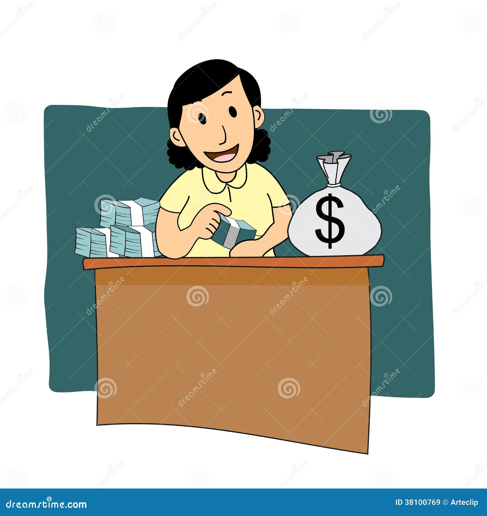 Businesswoman Counting Money Stock Illustration - Illustration of ...
