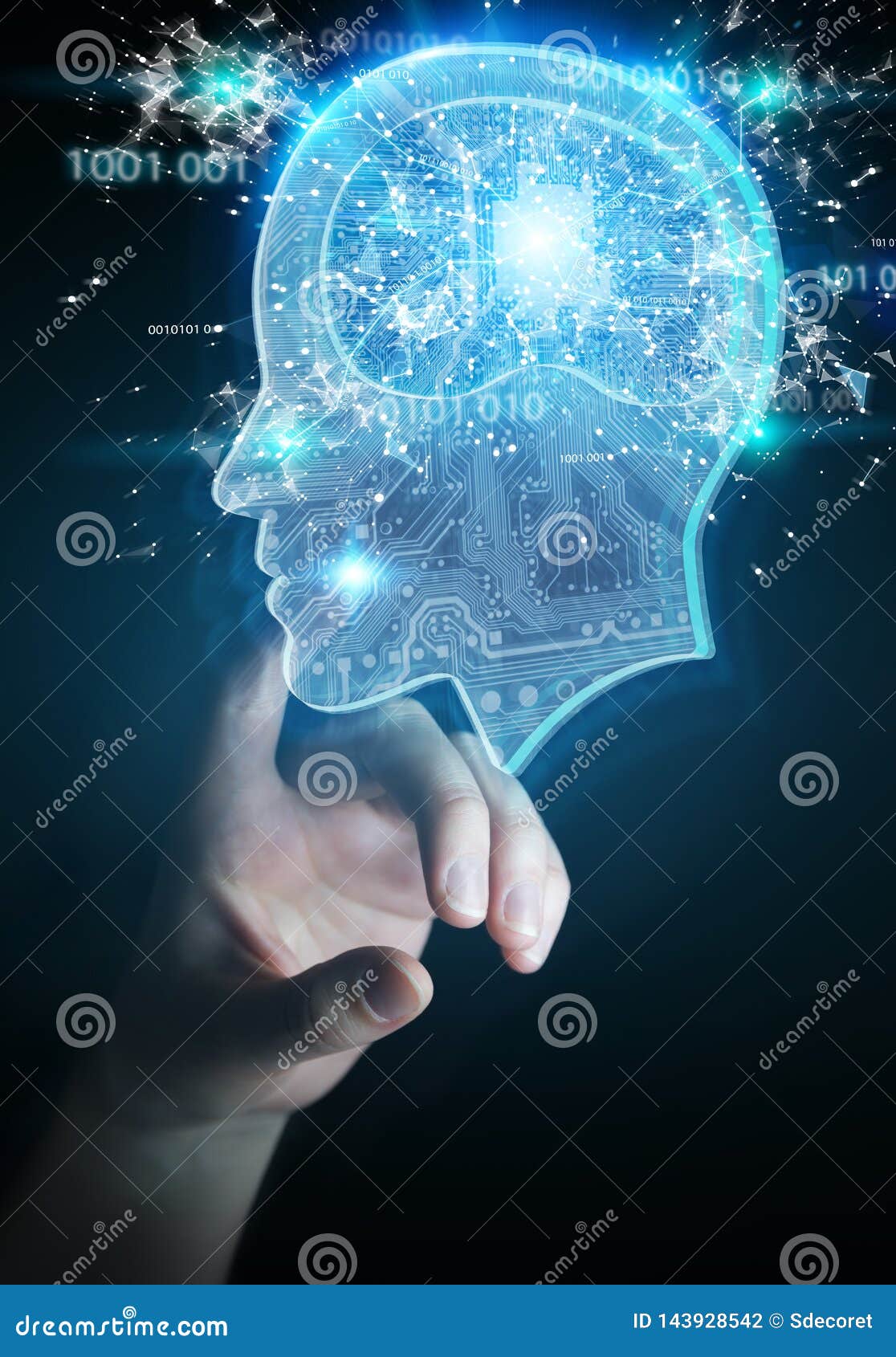 Businesswoman Creating Artificial Intelligence 3D Rendering Stock ...
