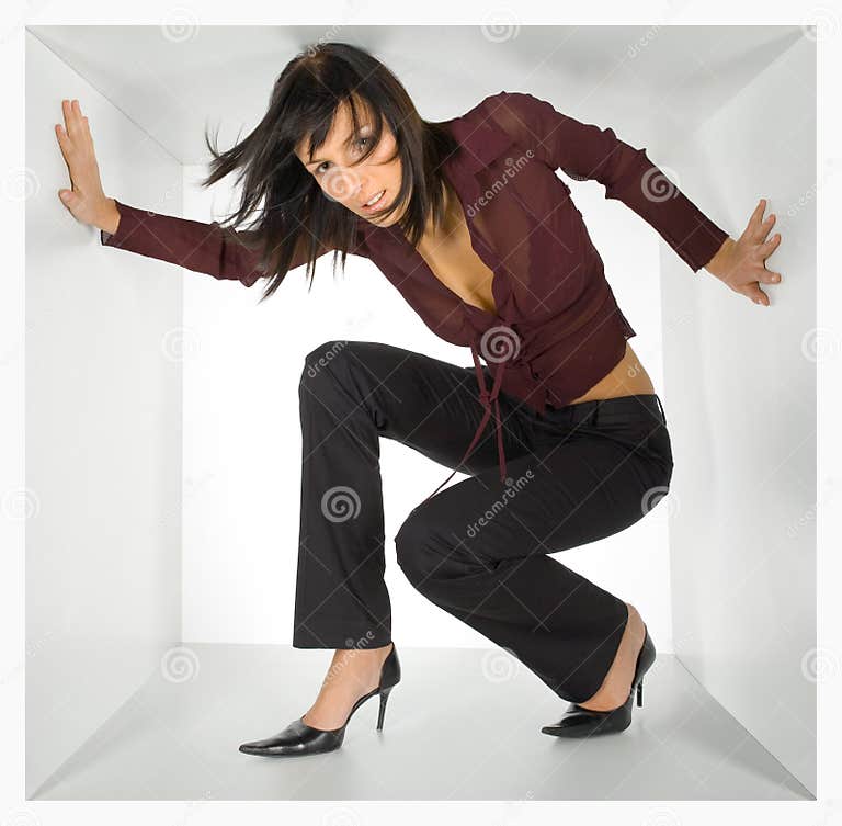 Businesswoman in the Cube stock photo. Image of individuality - 1867078