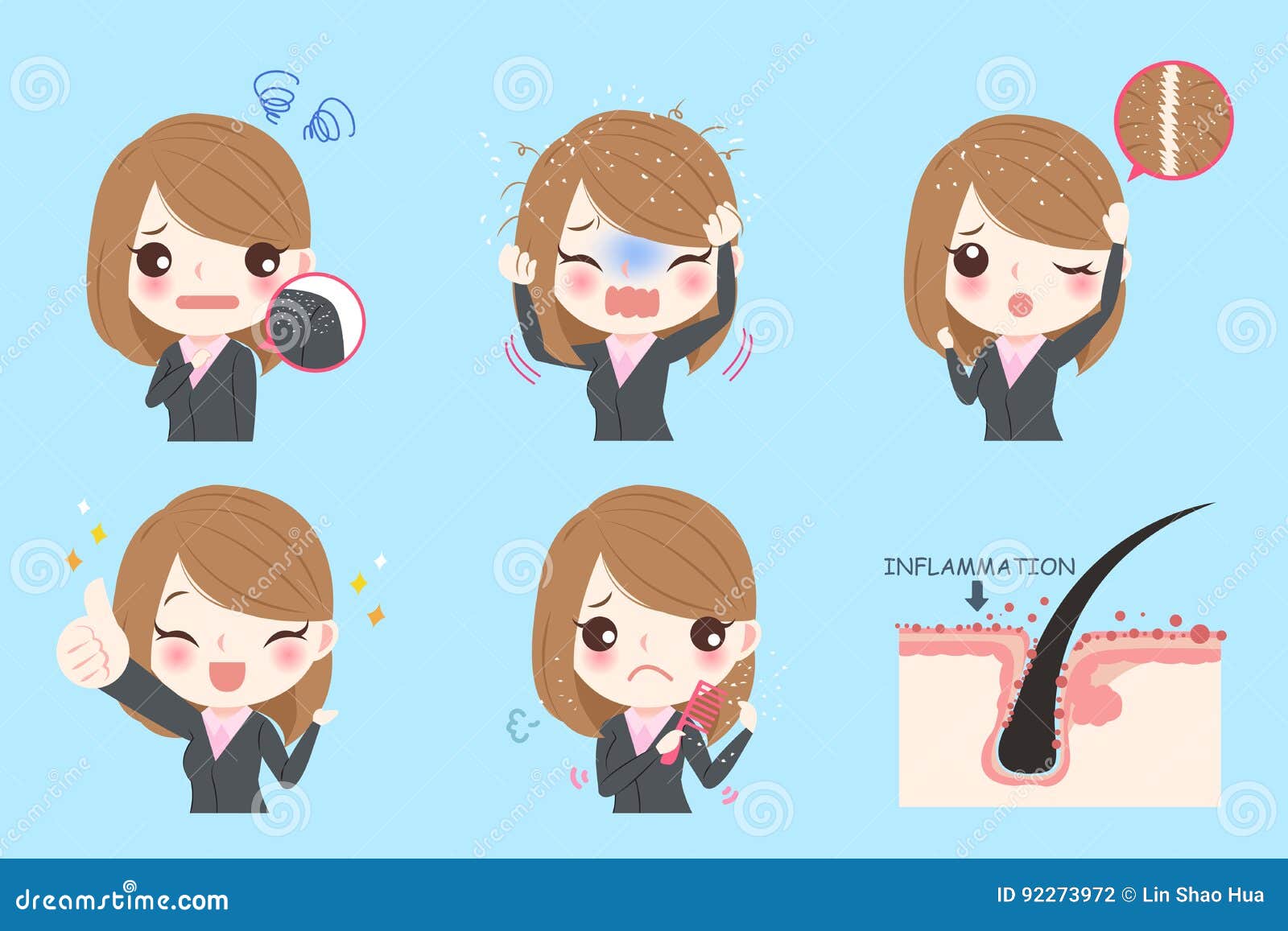 Itchy Dandruff Cartoon Vector | CartoonDealer.com #18932687 Itchy Dandruff Cartoon Vector | CartoonDealer.com #18932687
