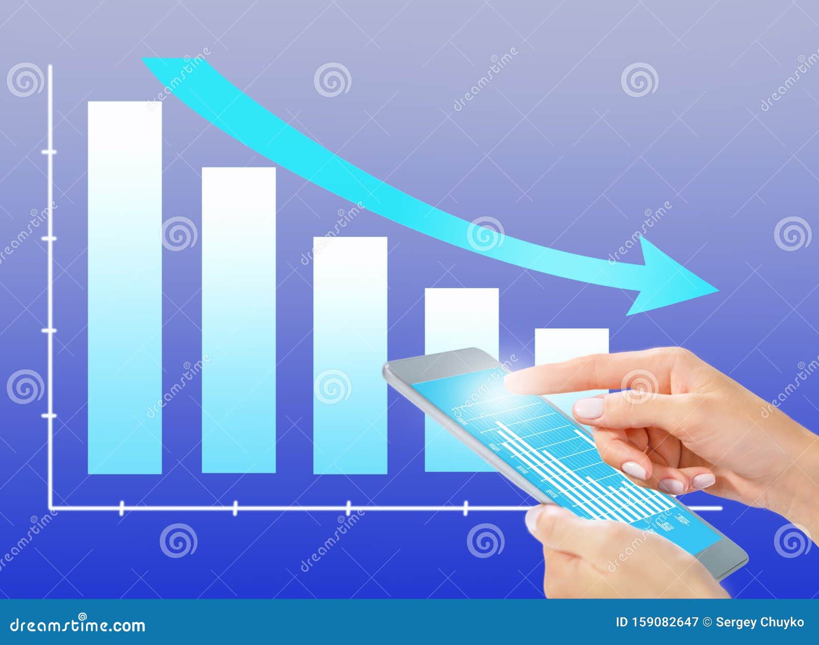 Businesswoman in Decrease Interest Rates Concept. Loss of Investment ...