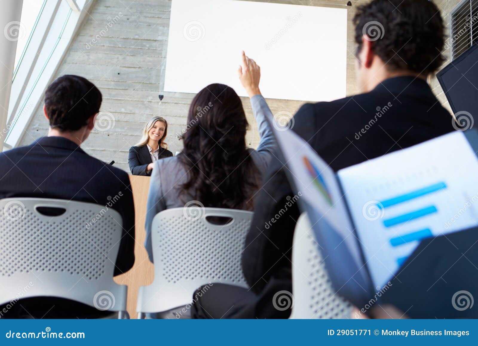 Businesswoman Delivering Presentation at Conference Stock Image - Image ...