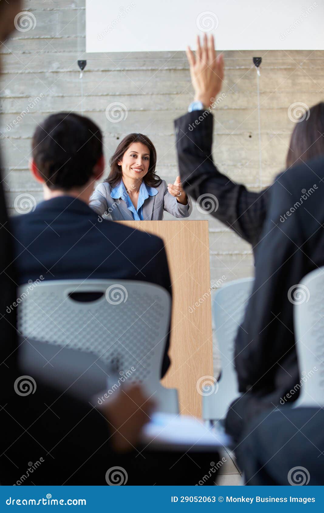 Businesswoman Delivering Presentation at Conference Stock Image - Image ...
