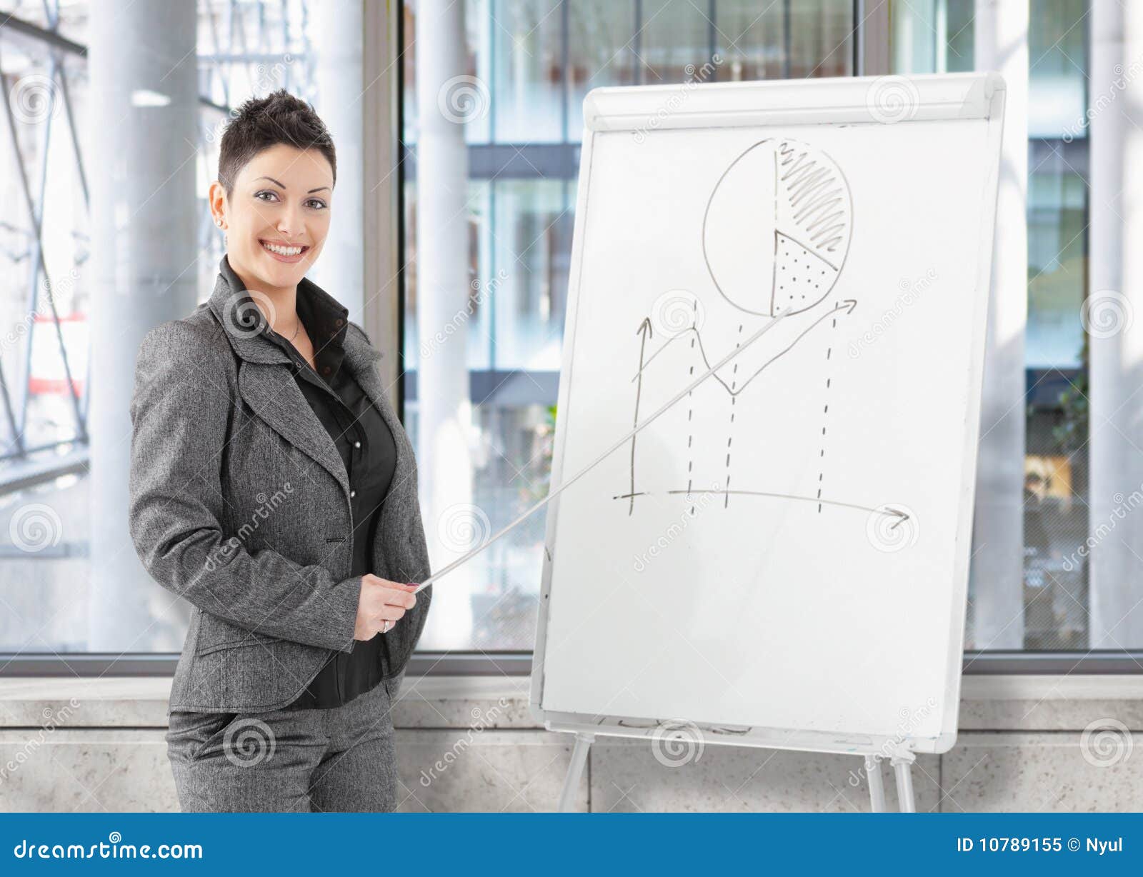 Businesswoman Doing Presentation Stock Image - Image of expression ...