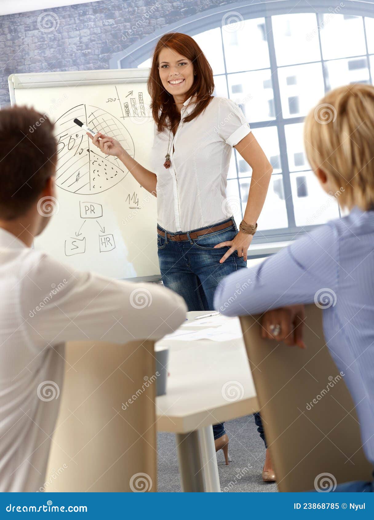 Businesswoman Doing Presentation Stock Image - Image of education ...