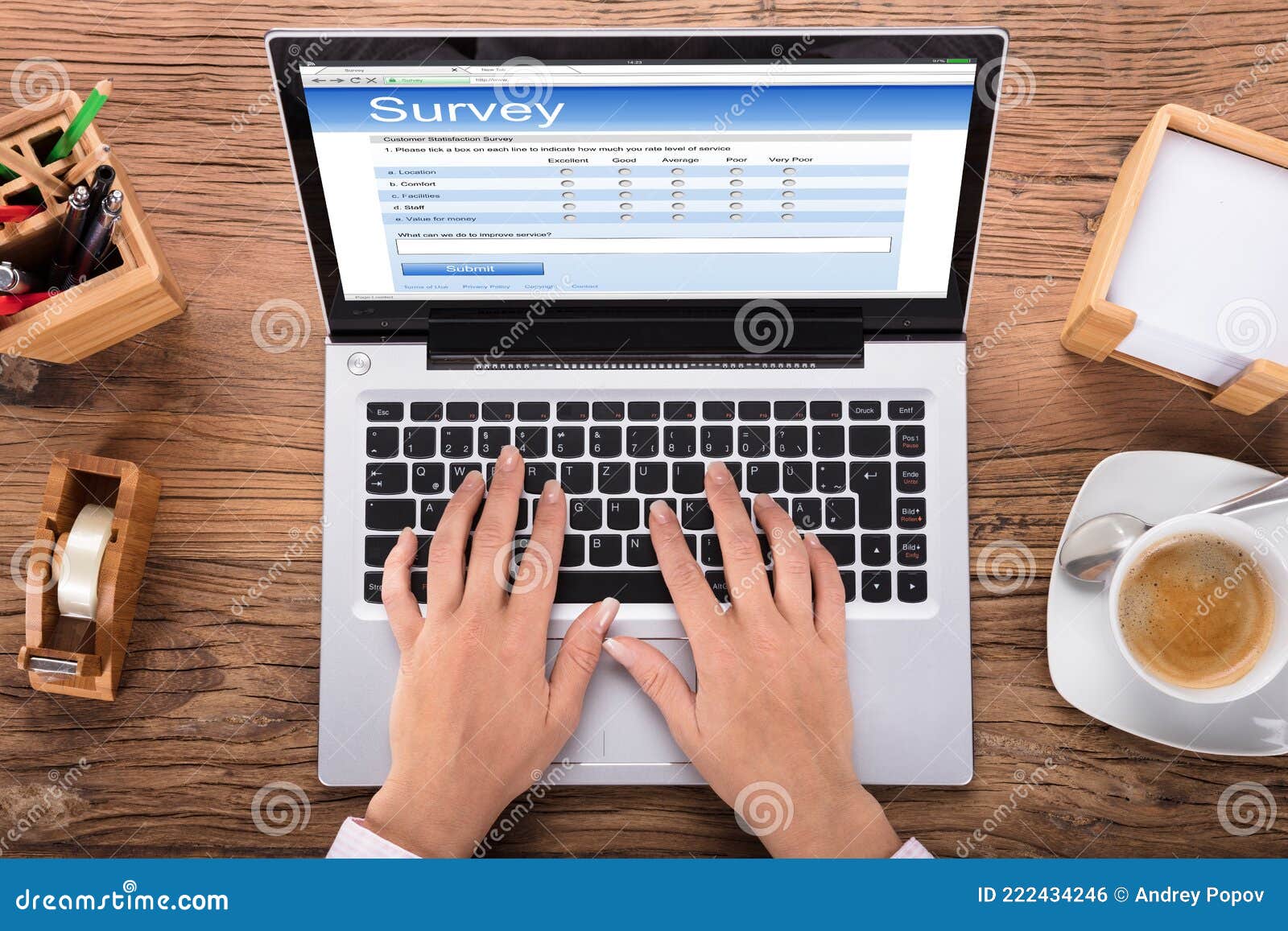 Businesswoman Doing Survey on Laptop Stock Photo - Image of laptop ...