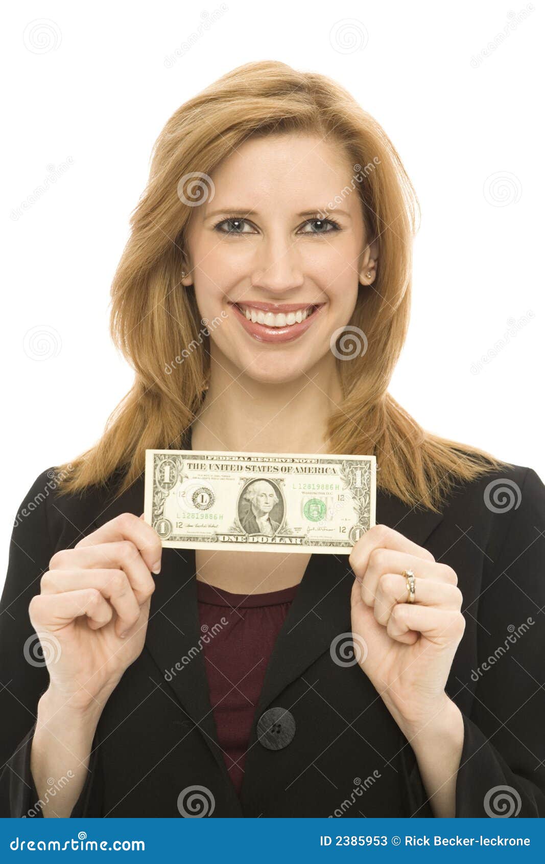 Businesswoman with Dollar Bill Stock Image - Image of financial ...
