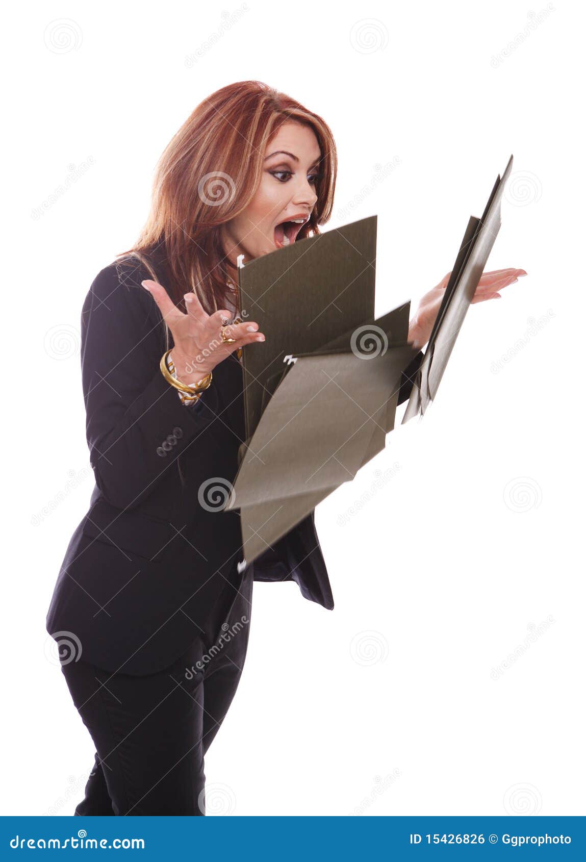 Businesswoman Dropping Files Stock Photo - Image of elegance, dropping ...