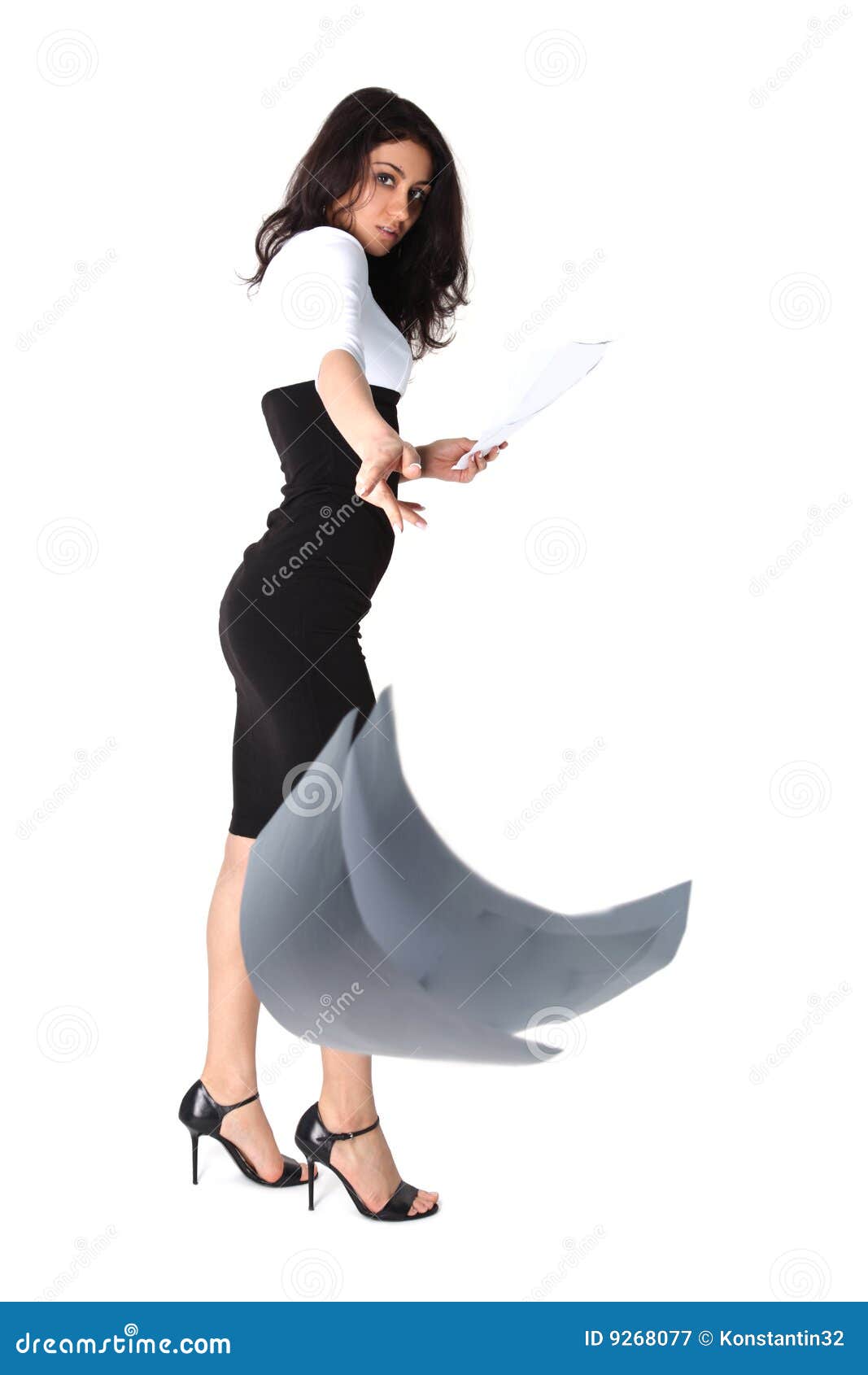 Businesswoman Dropping Paper Stock Image - Image of assistance, hand ...