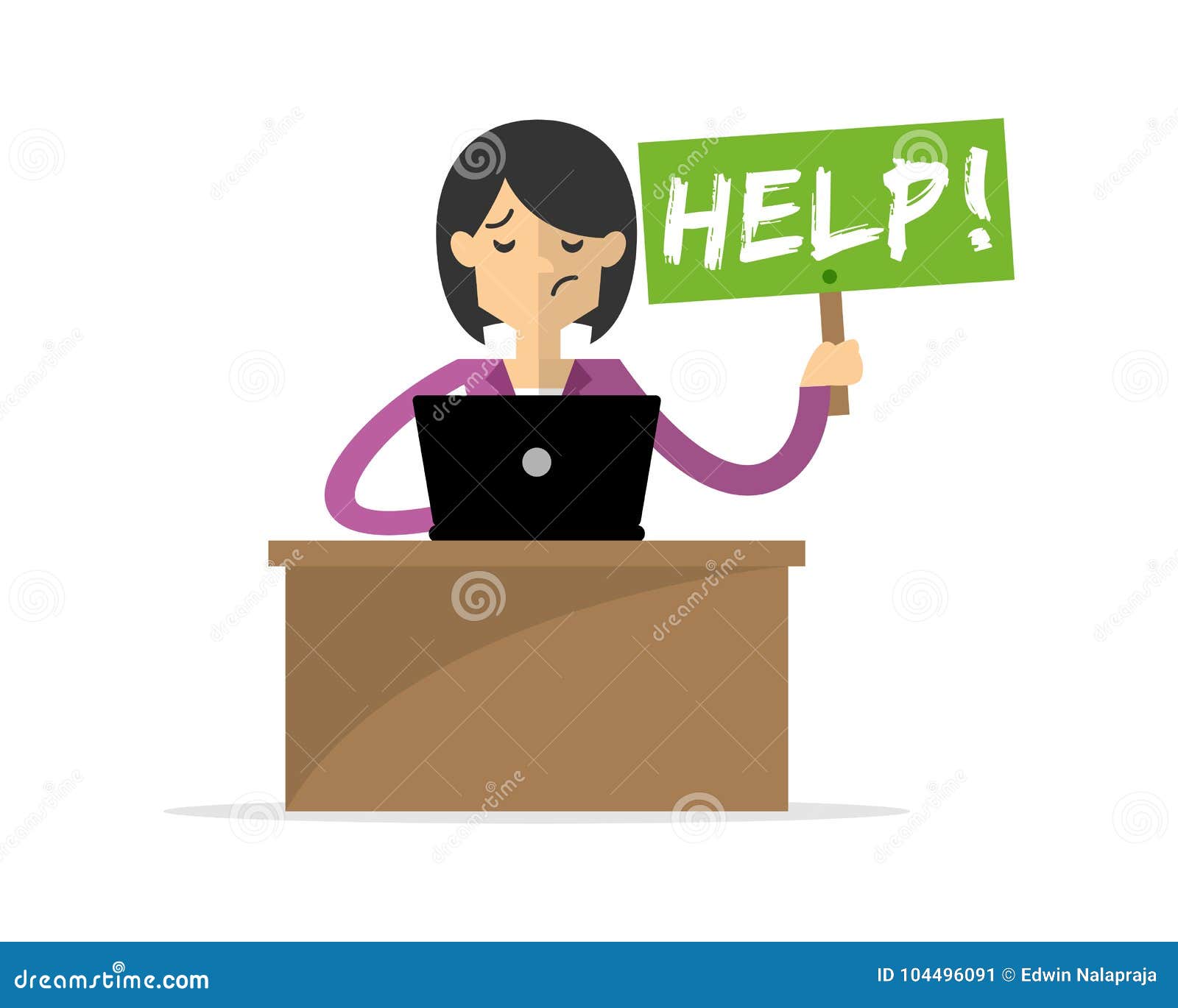 Businesswoman or Employee Need a Help Stock Vector - Illustration of ...