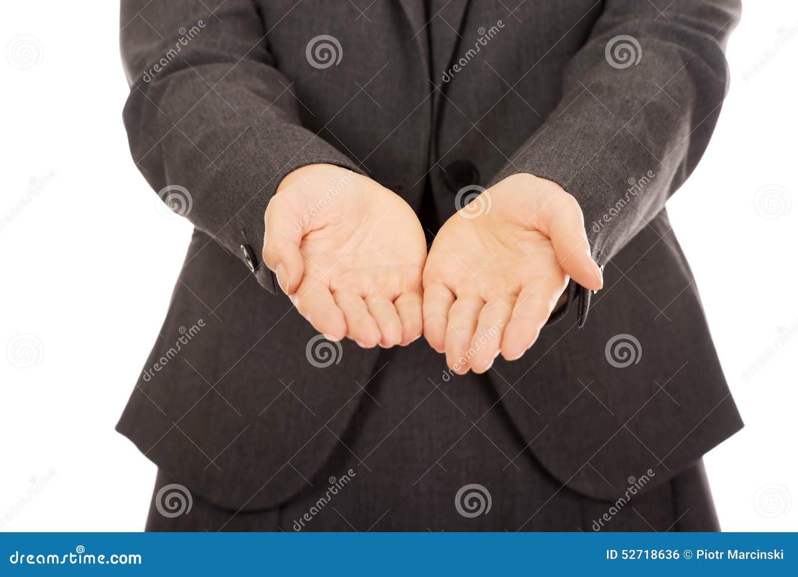 Businesswoman with Empty Hands. Stock Photo - Image of european ...