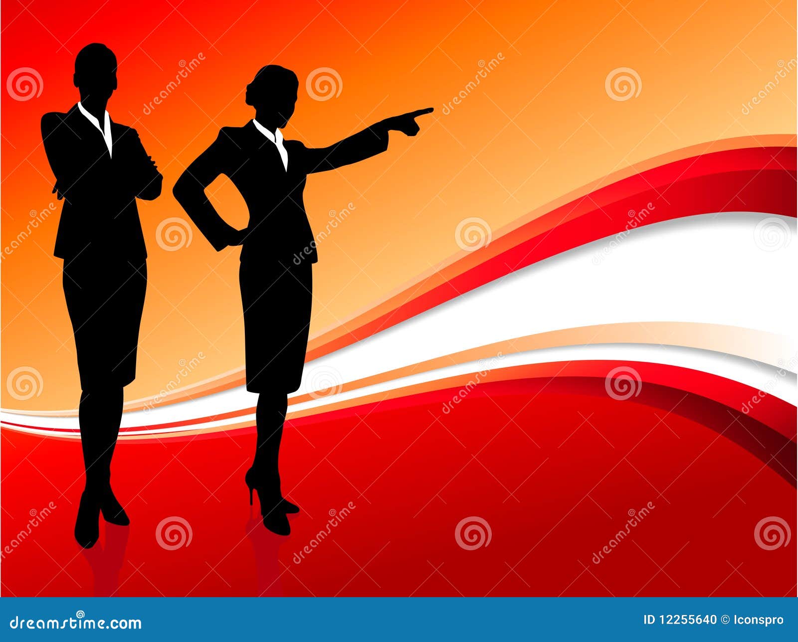 Businesswoman Executive on Abstract Red Background Stock Vector ...