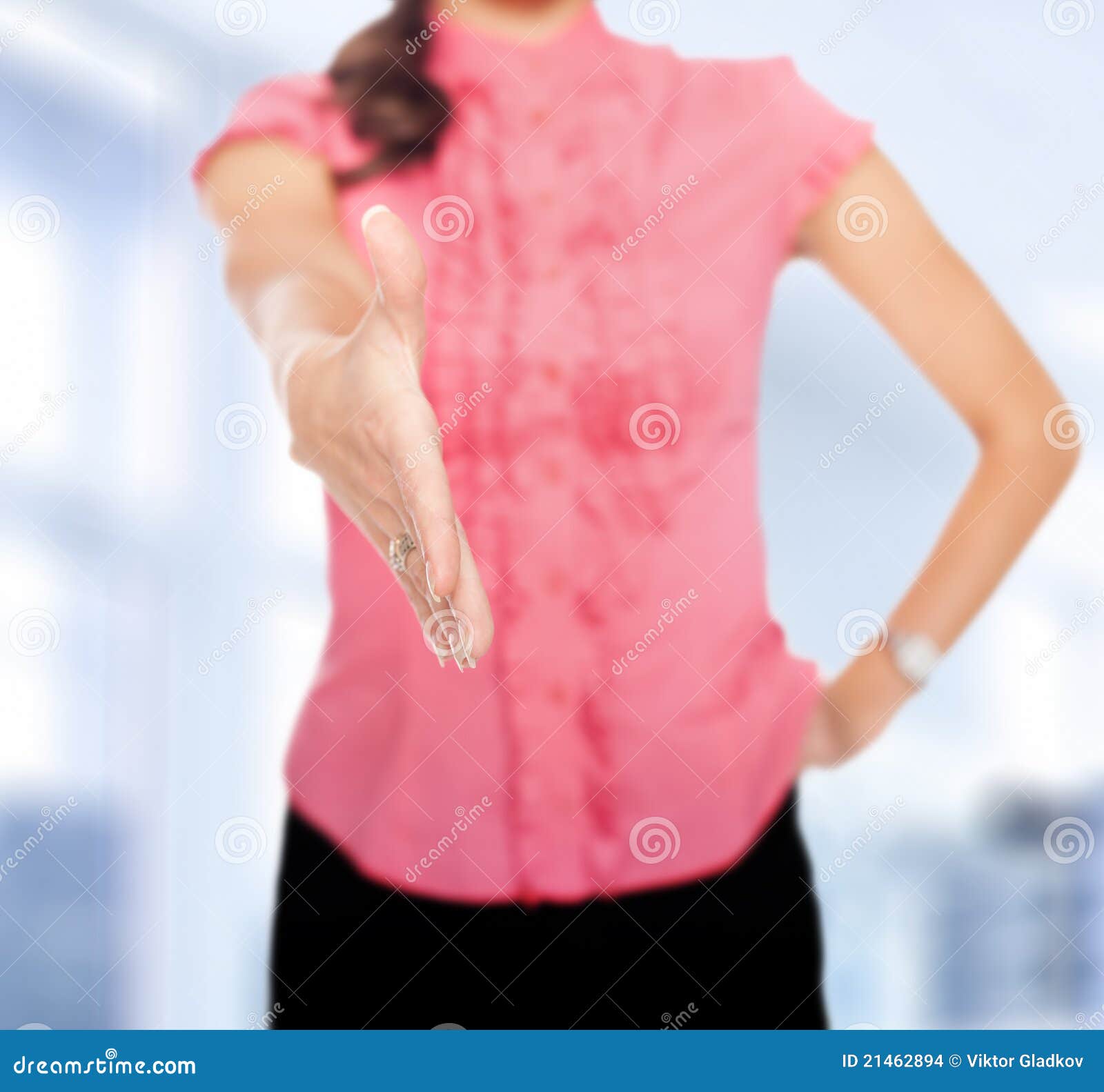 Businesswoman Extending Hand To Shake Stock Photo - Image of greeting ...