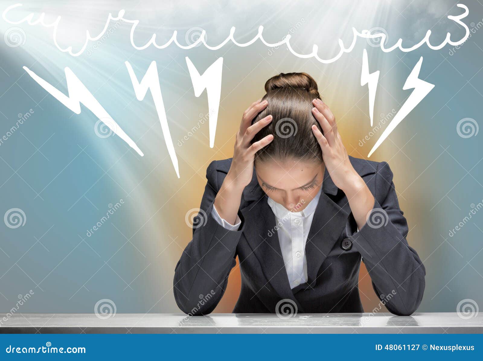 Businesswoman Facing Problems Stock Image - Image of face, crisis: 48061127