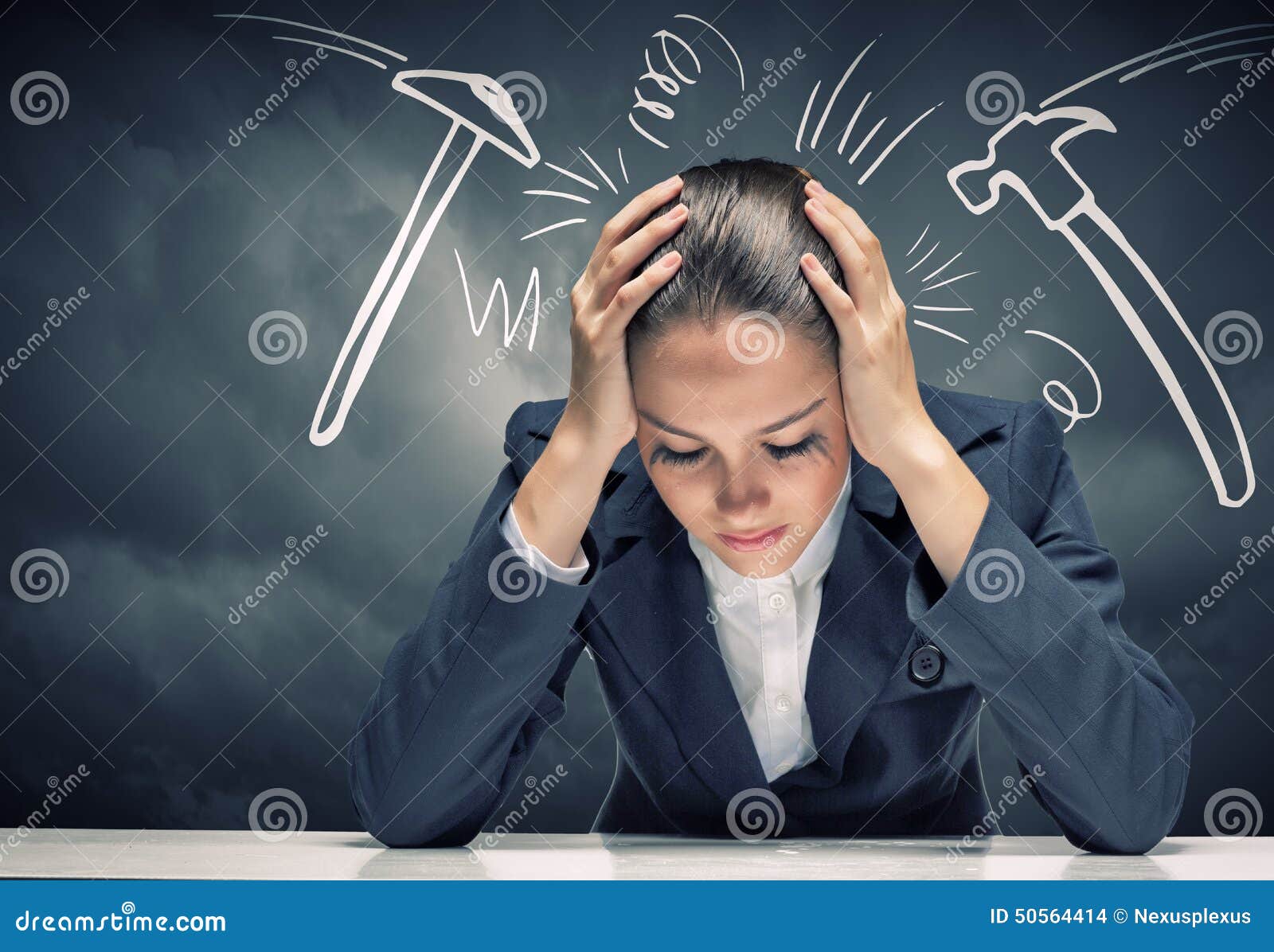 Businesswoman Facing Problems Stock Photo - Image of doubtful, negative ...