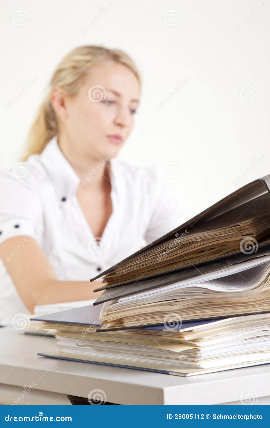 Businesswoman with File Folder Stock Photo - Image of management ...