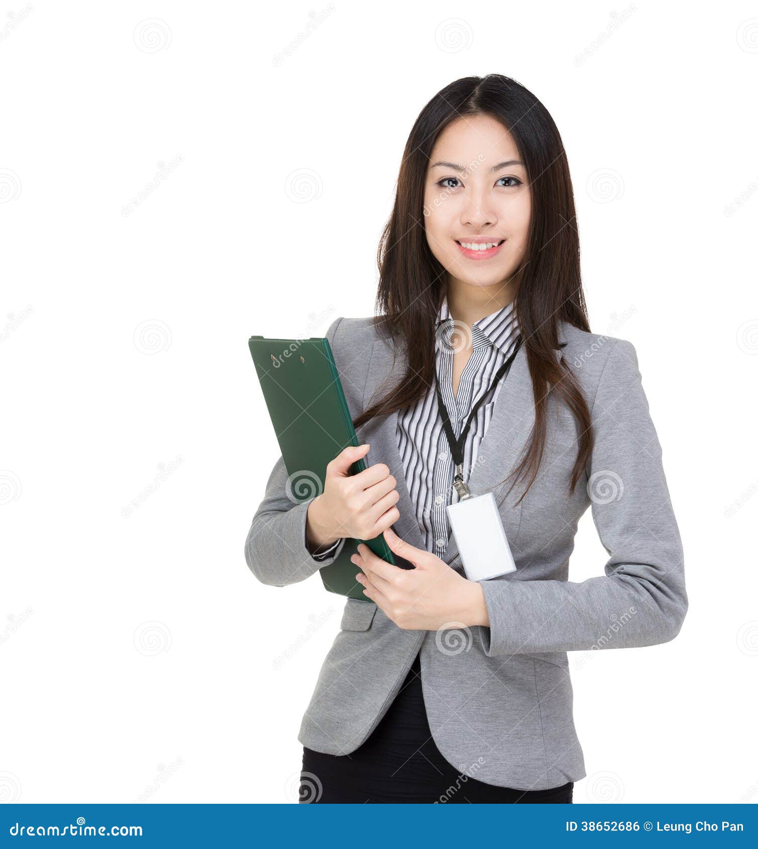 Businesswoman with filepad stock photo. Image of corporate - 38652686