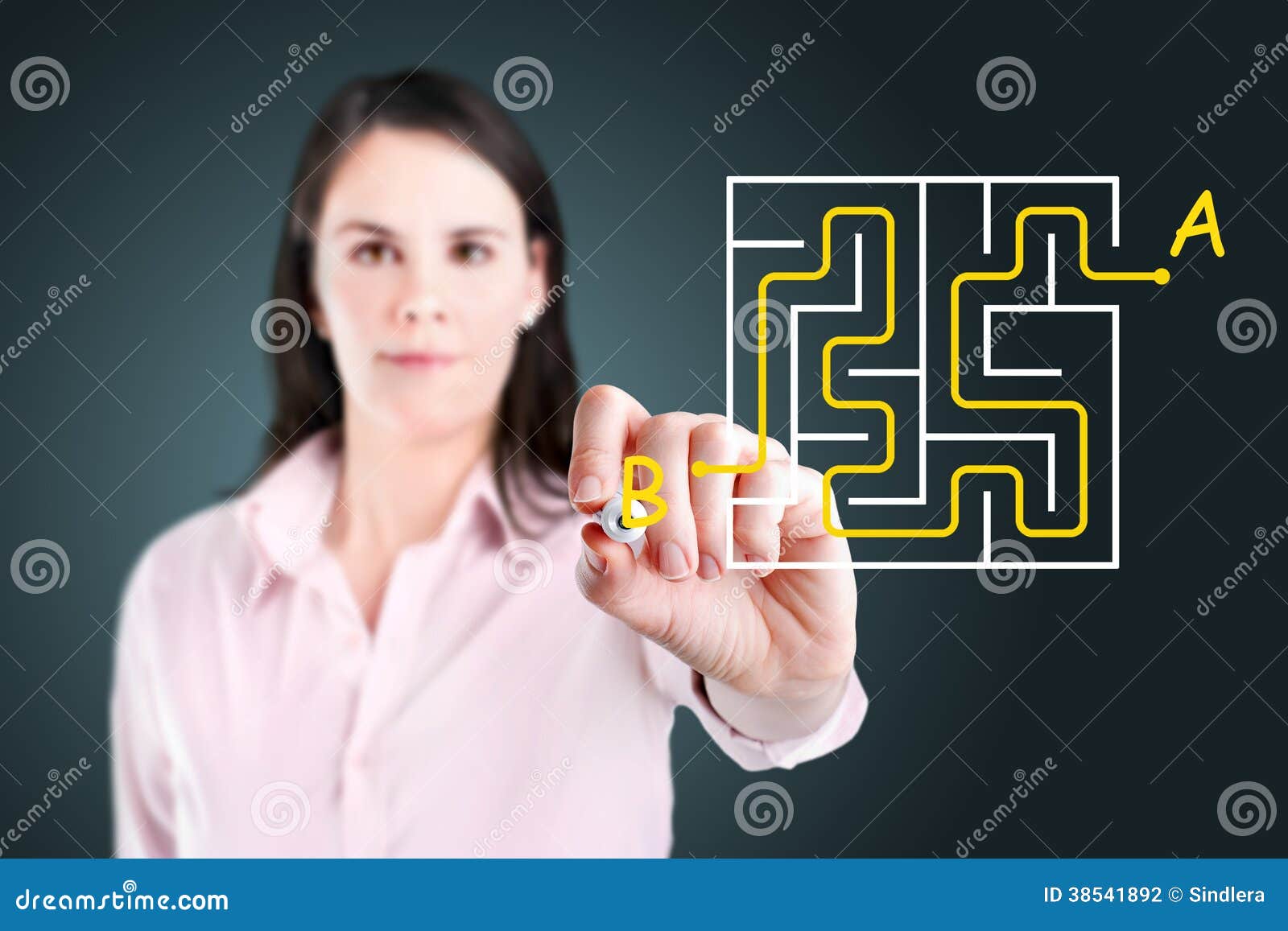 Businesswoman Finding the Maze Solution. Stock Photo - Image of diagram ... Businesswoman Finding the Maze Solution. Stock Photo - Image of diagram ...