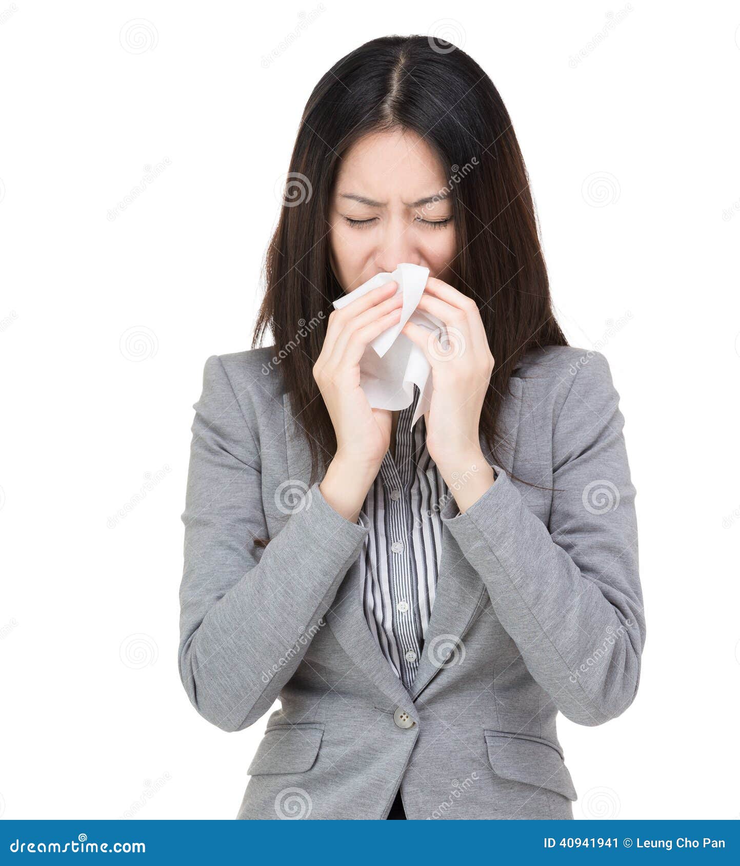 Businesswoman with flu stock image. Image of closed, headache - 40941941