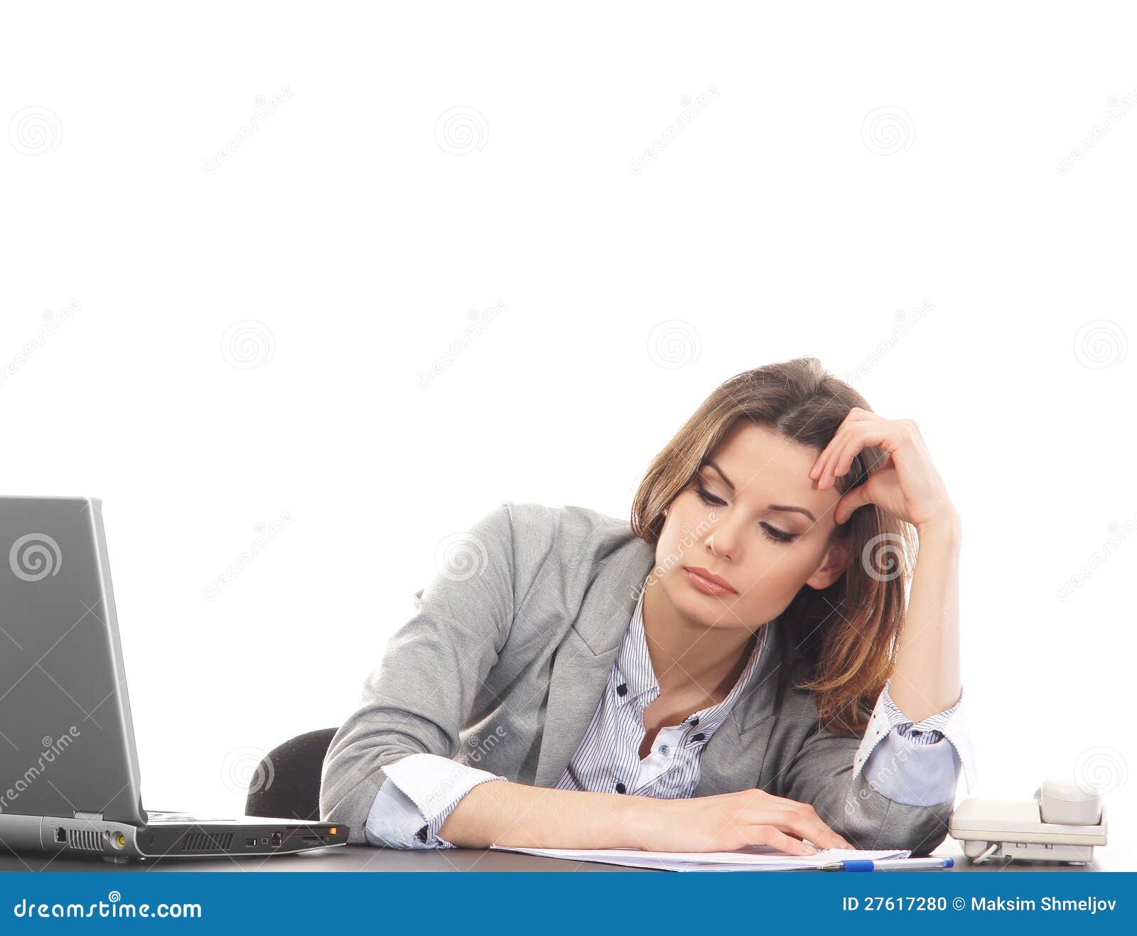 A Businesswoman in Formal Clothes Feeling Sad Stock Photo - Image of ...