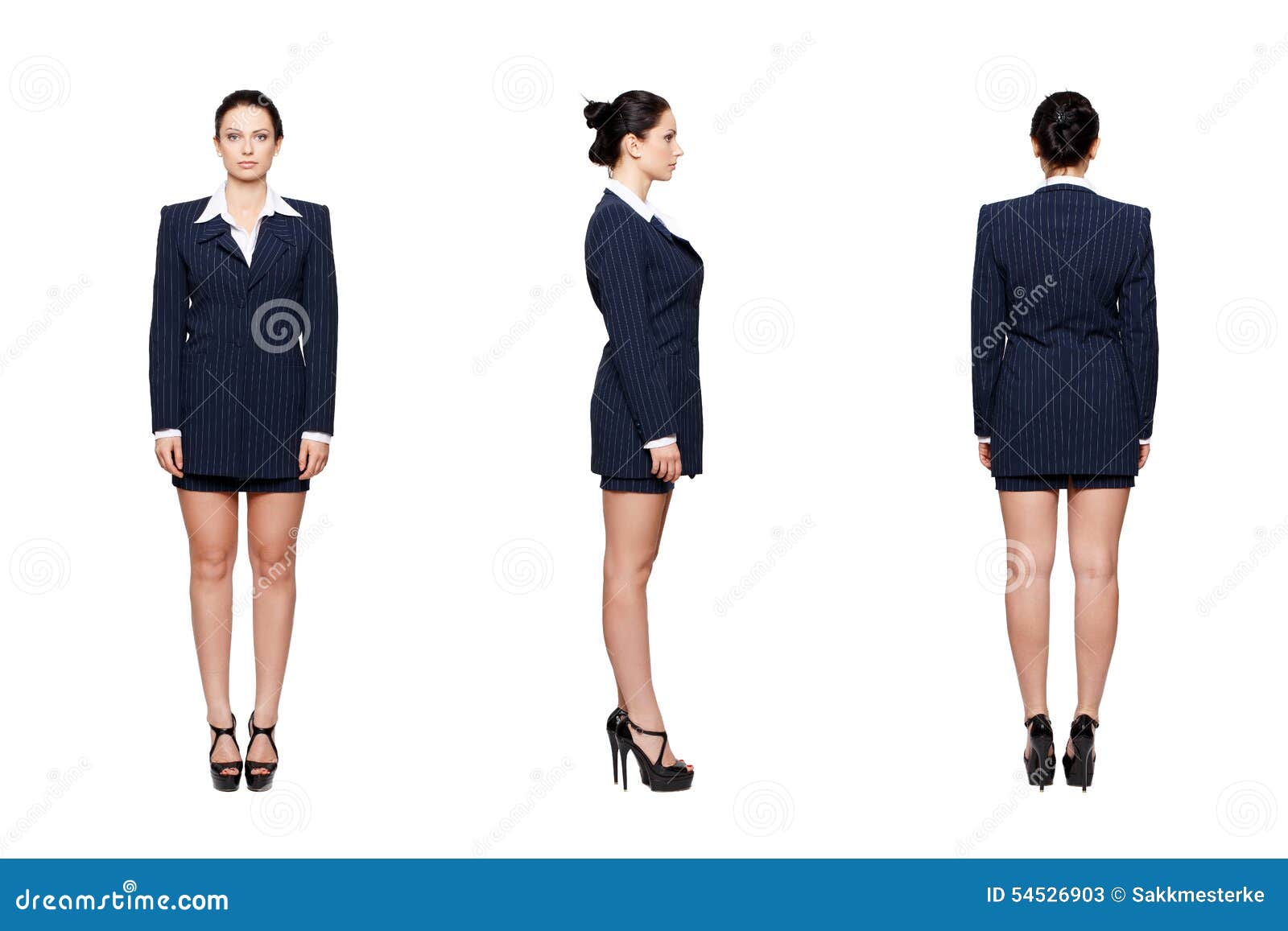 Businesswoman Front Side Back View Isolated Stock Photos - Free ...