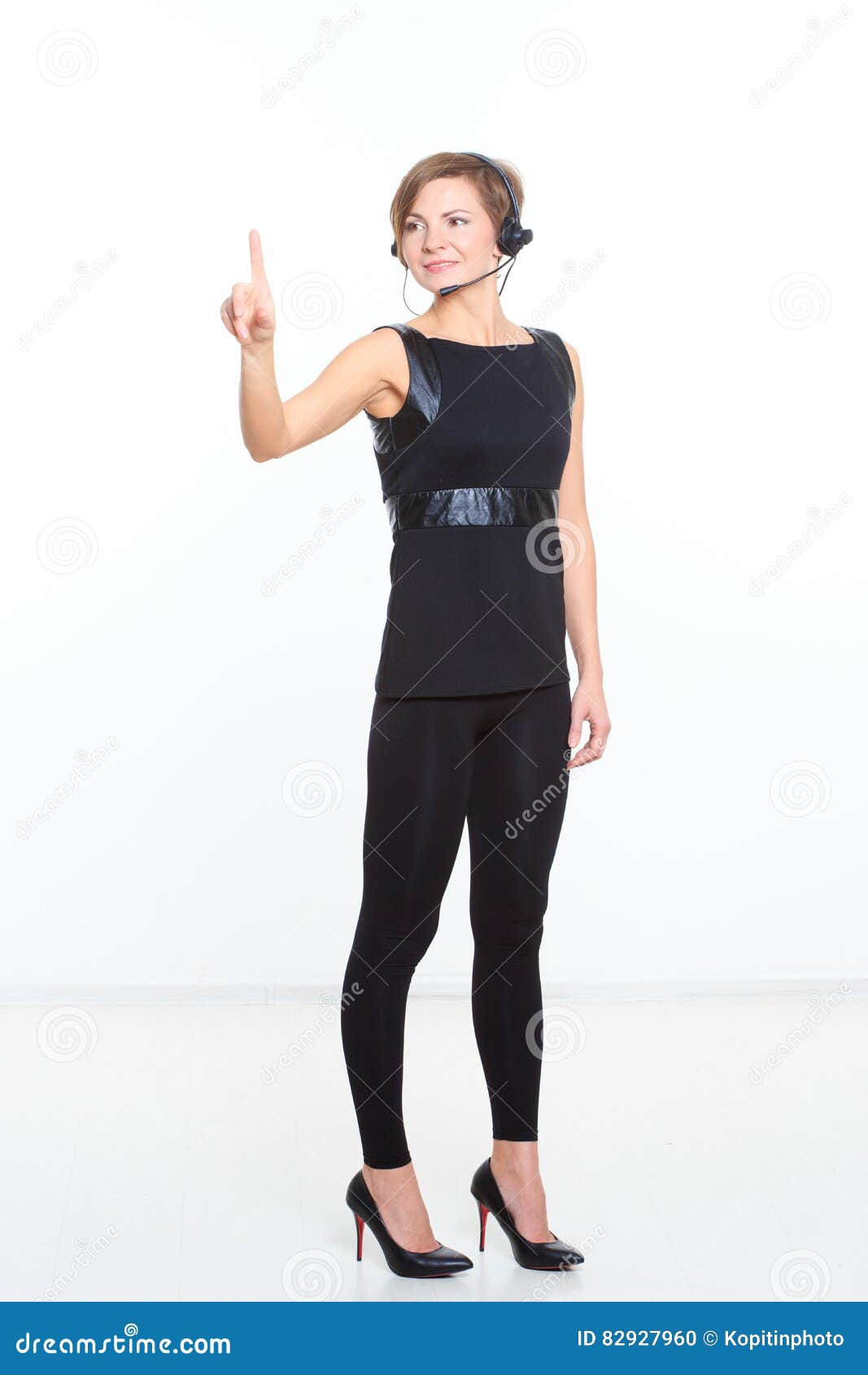 Businesswoman in Front of Visual Touch Screen. Stock Photo - Image of ...