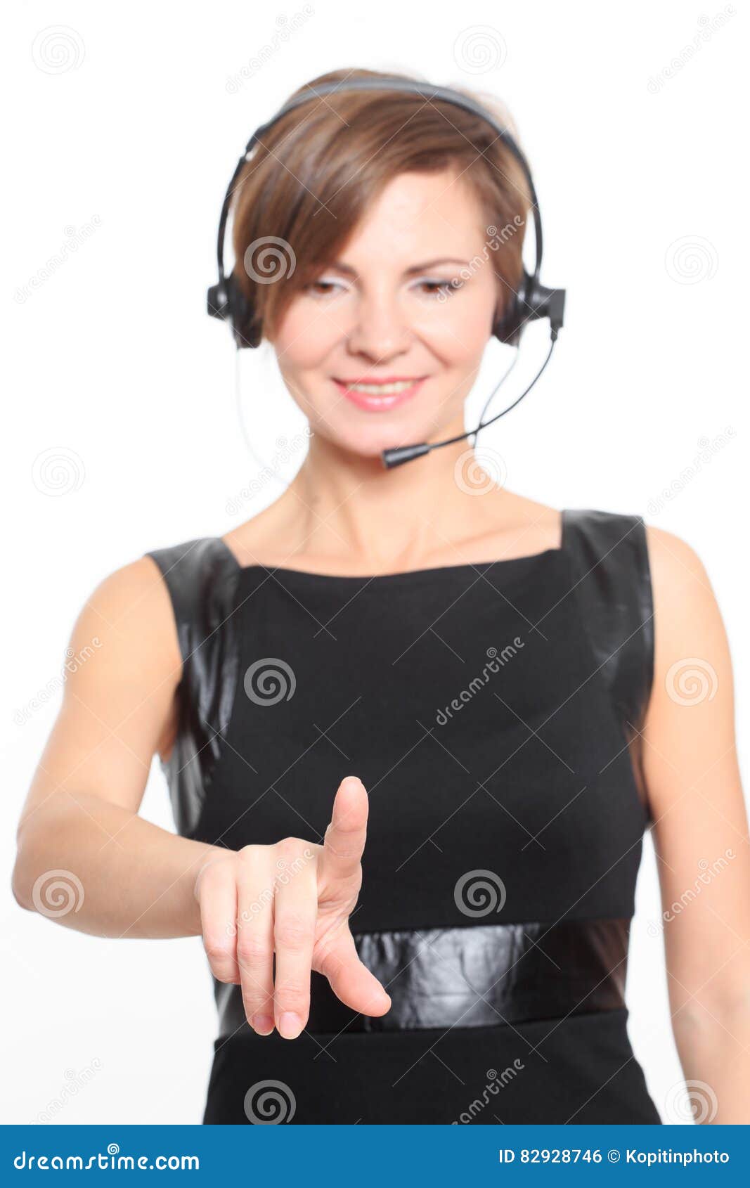 Businesswoman in Front of Visual Touch Screen. Stock Photo - Image of ...