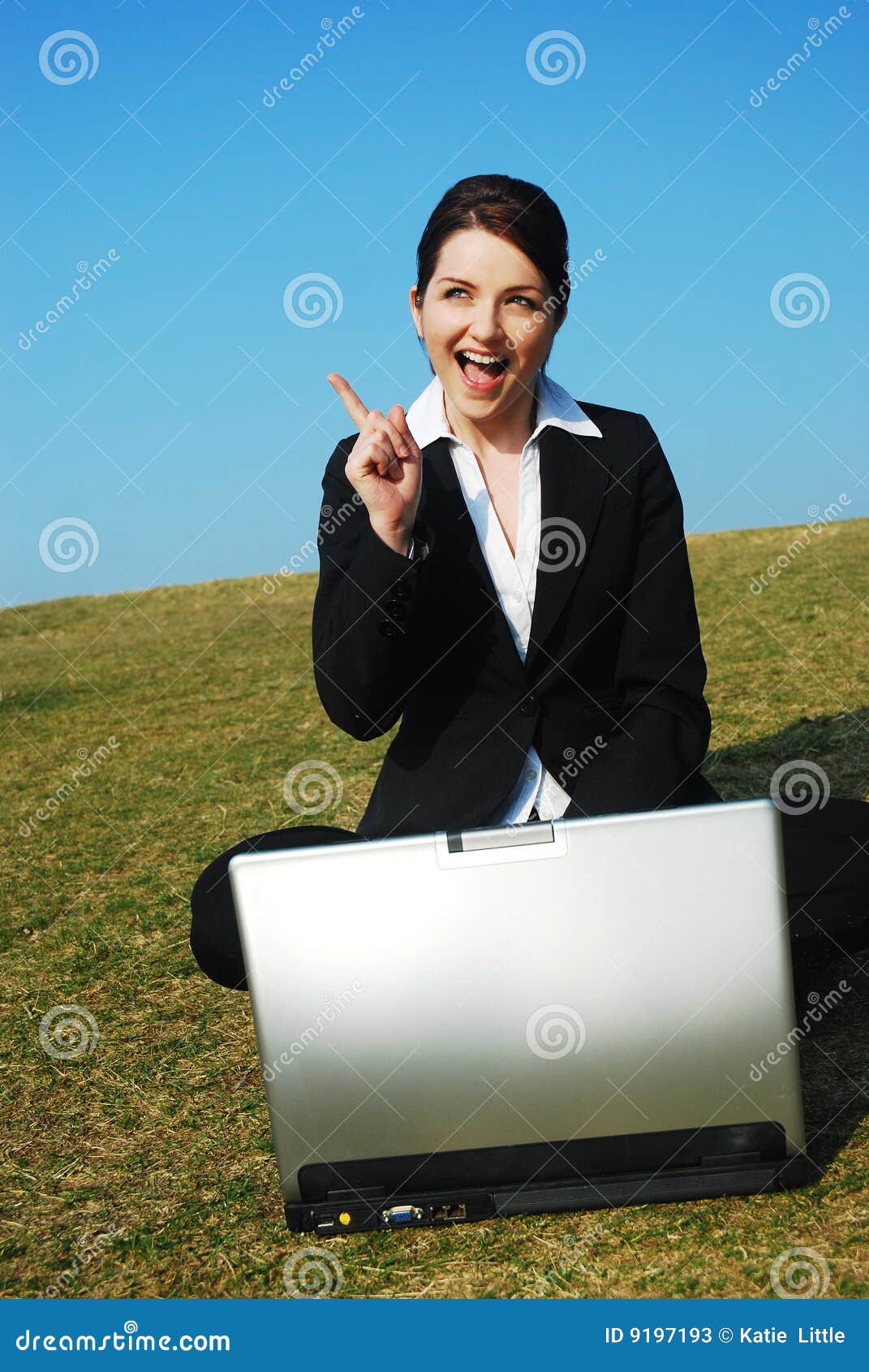 Businesswoman gets an idea stock image. Image of business - 9197193
