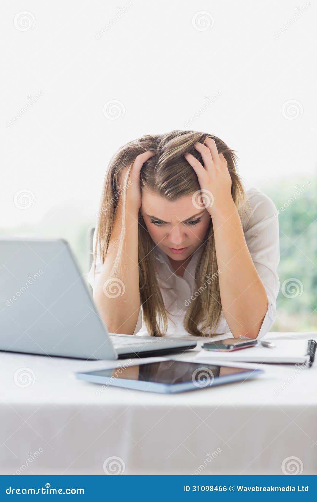 Businesswoman Getting Annoyed with Her Work Stock Photo - Image of ...