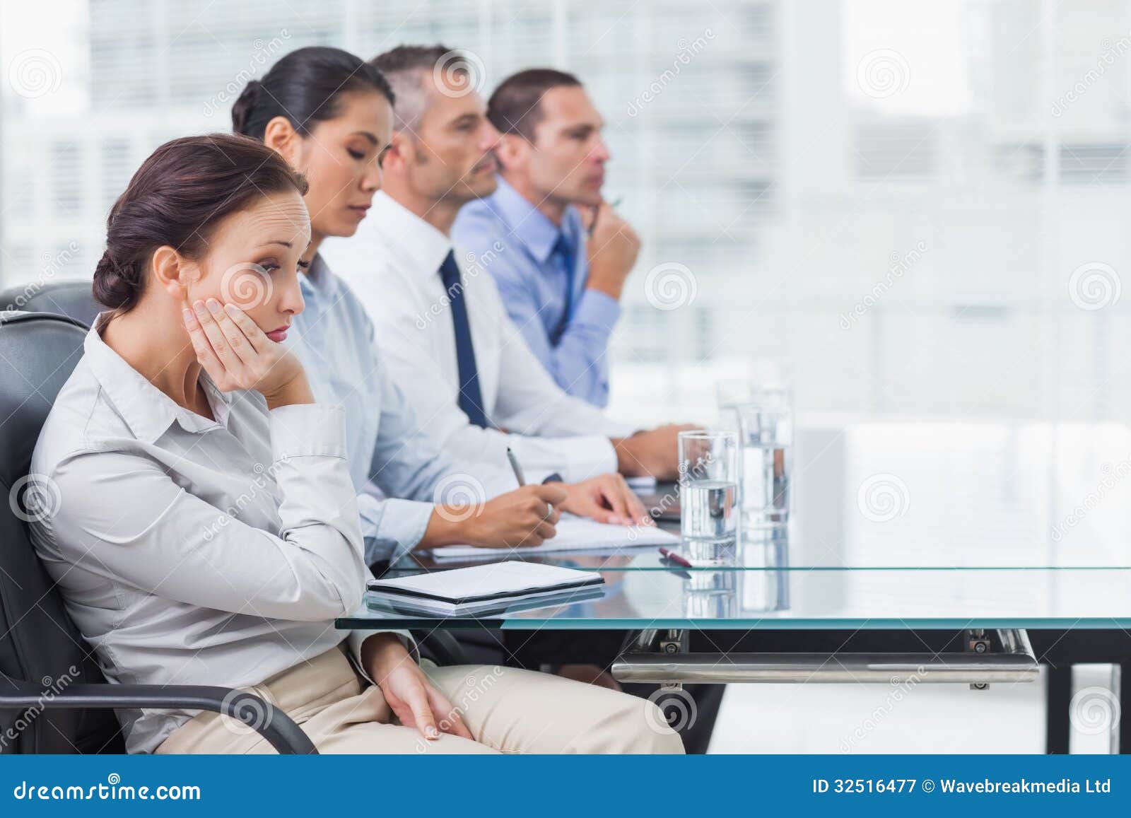 Businesswoman Getting Bored while Attending Presentation Stock Image ...