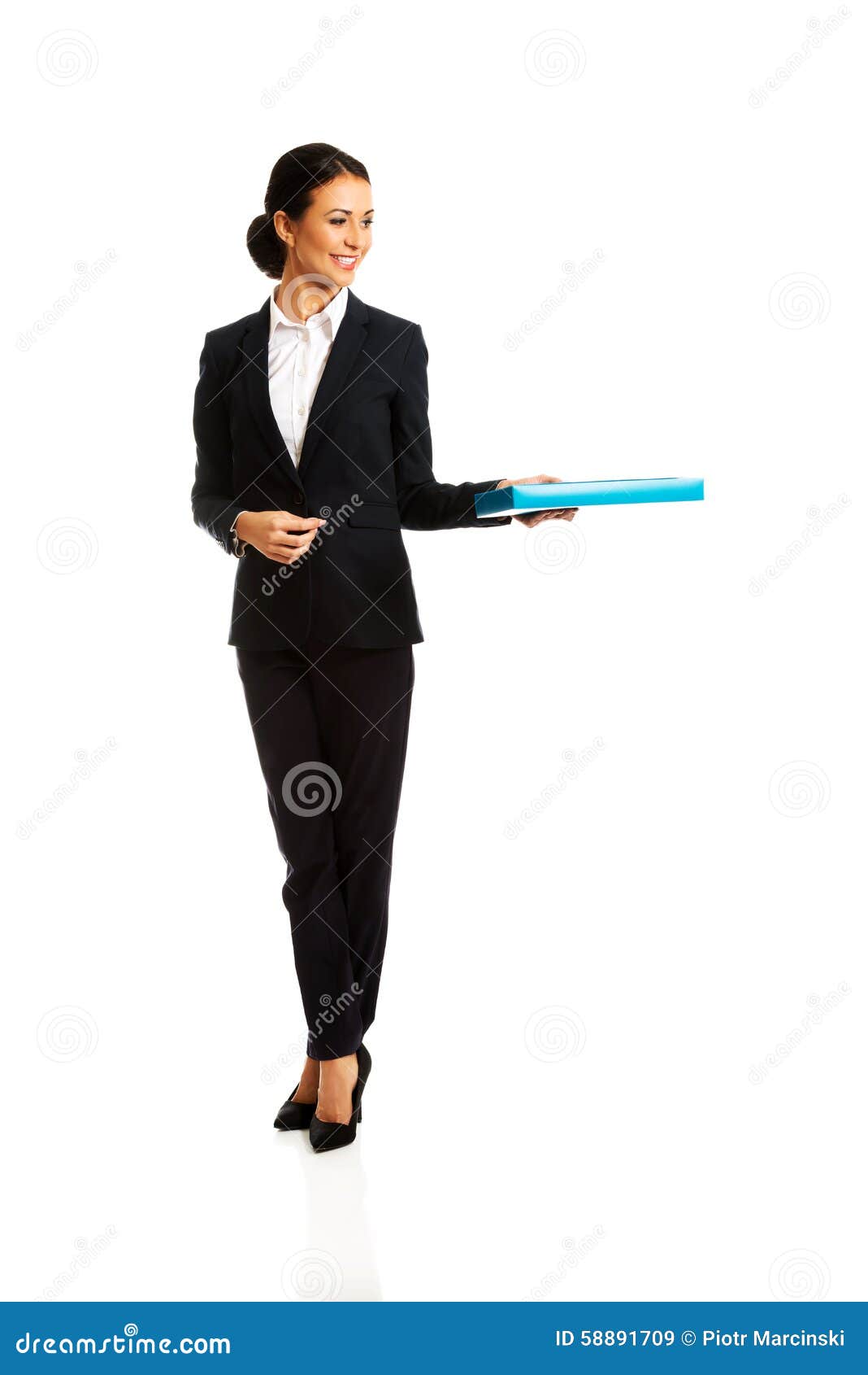Businesswoman Giving a Binder Stock Image - Image of adult, document ...