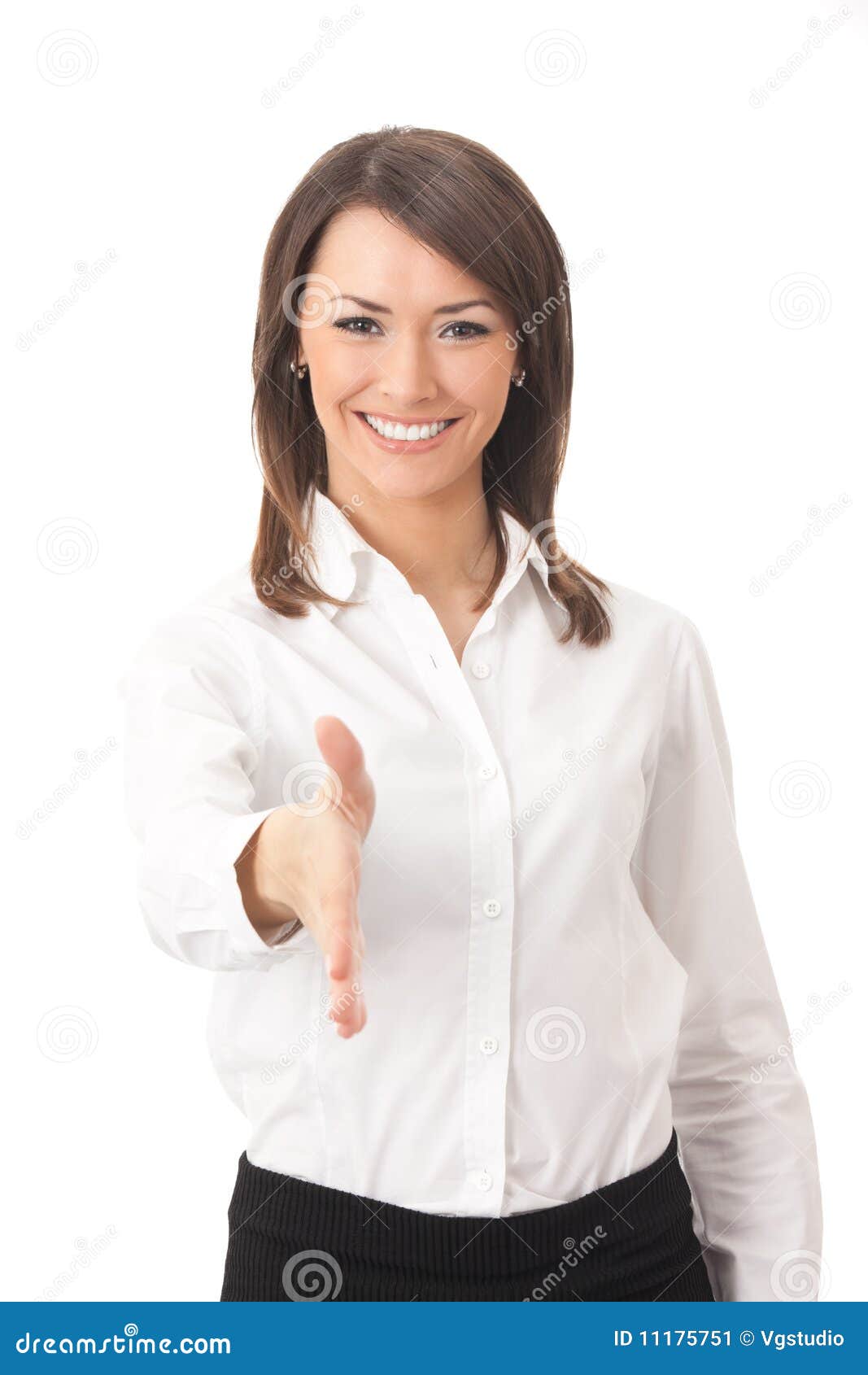 Businesswoman giving hand stock image. Image of attractive - 11175751